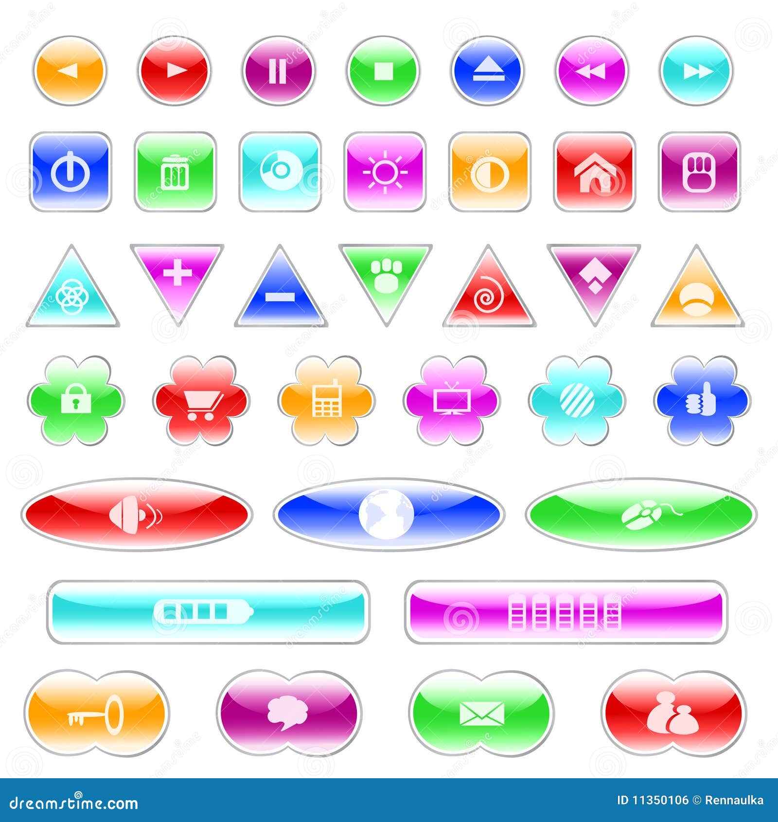 Color buttons stock vector. Illustration of orange, round - 11350106