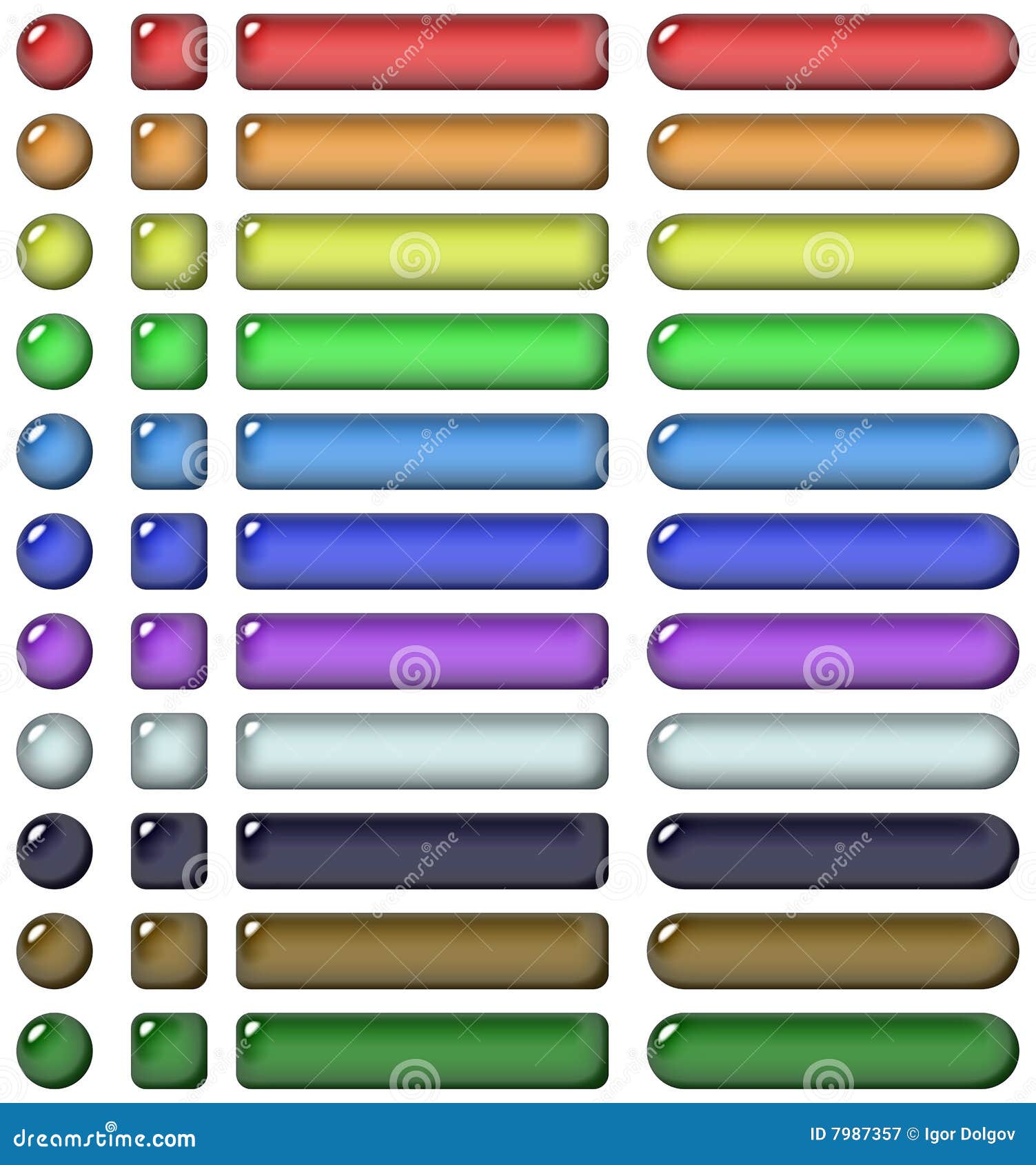 Color buttons stock illustration. Illustration of interface - 7987357