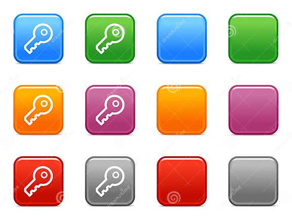 Color Buttons with Key Icon Stock Vector - Illustration of internet ...