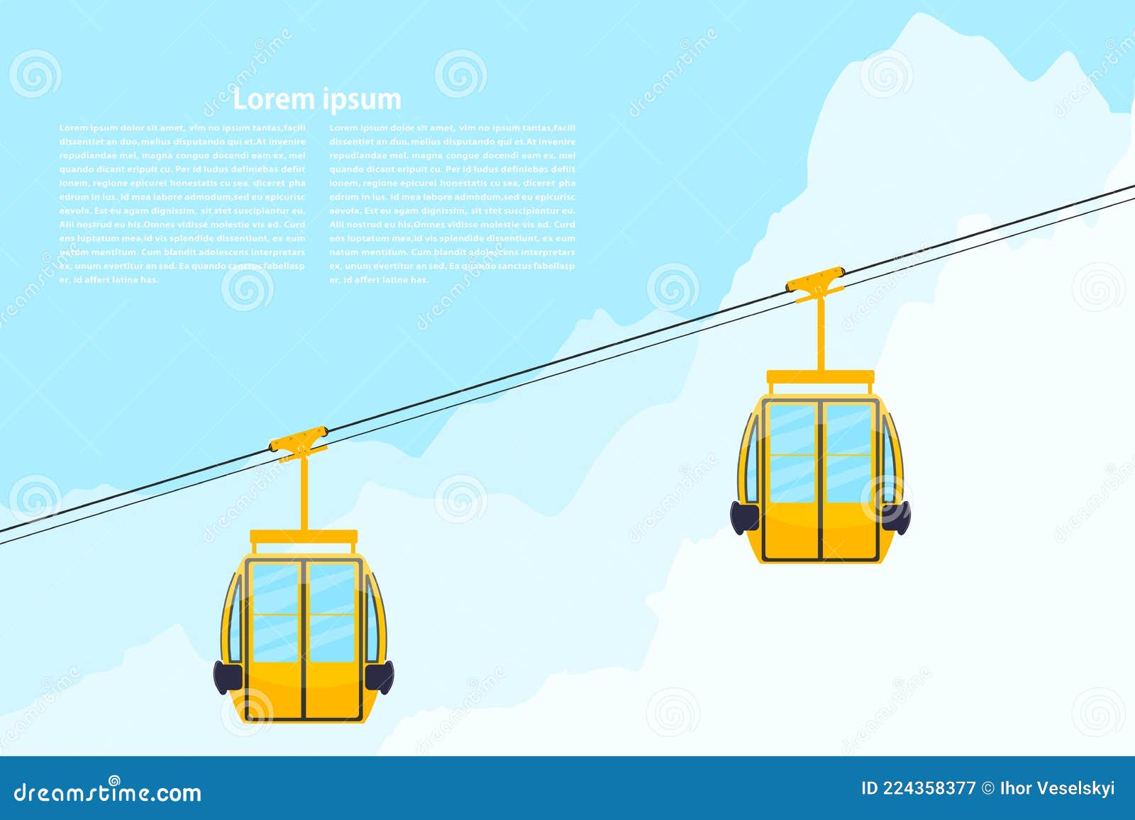 Color Cabin Cableway. Design Element of the Cableway Stock Vector ...