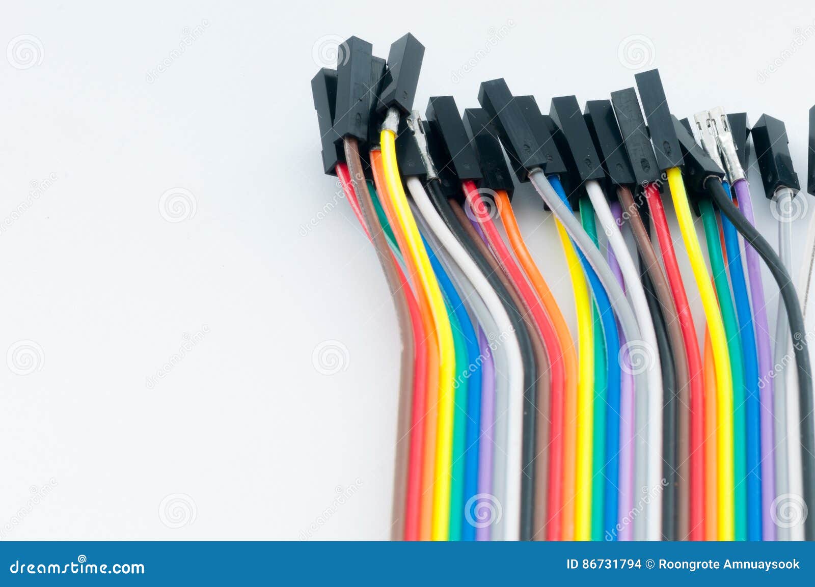 Color Cable On White Background Electronic Gear . Royalty-Free Stock ...