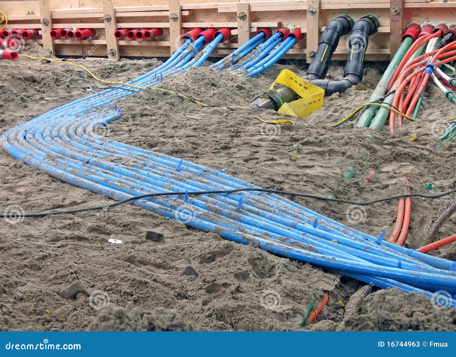 Color Cables Heap on Sand, Technology Diversity, Stock Image - Image of ...