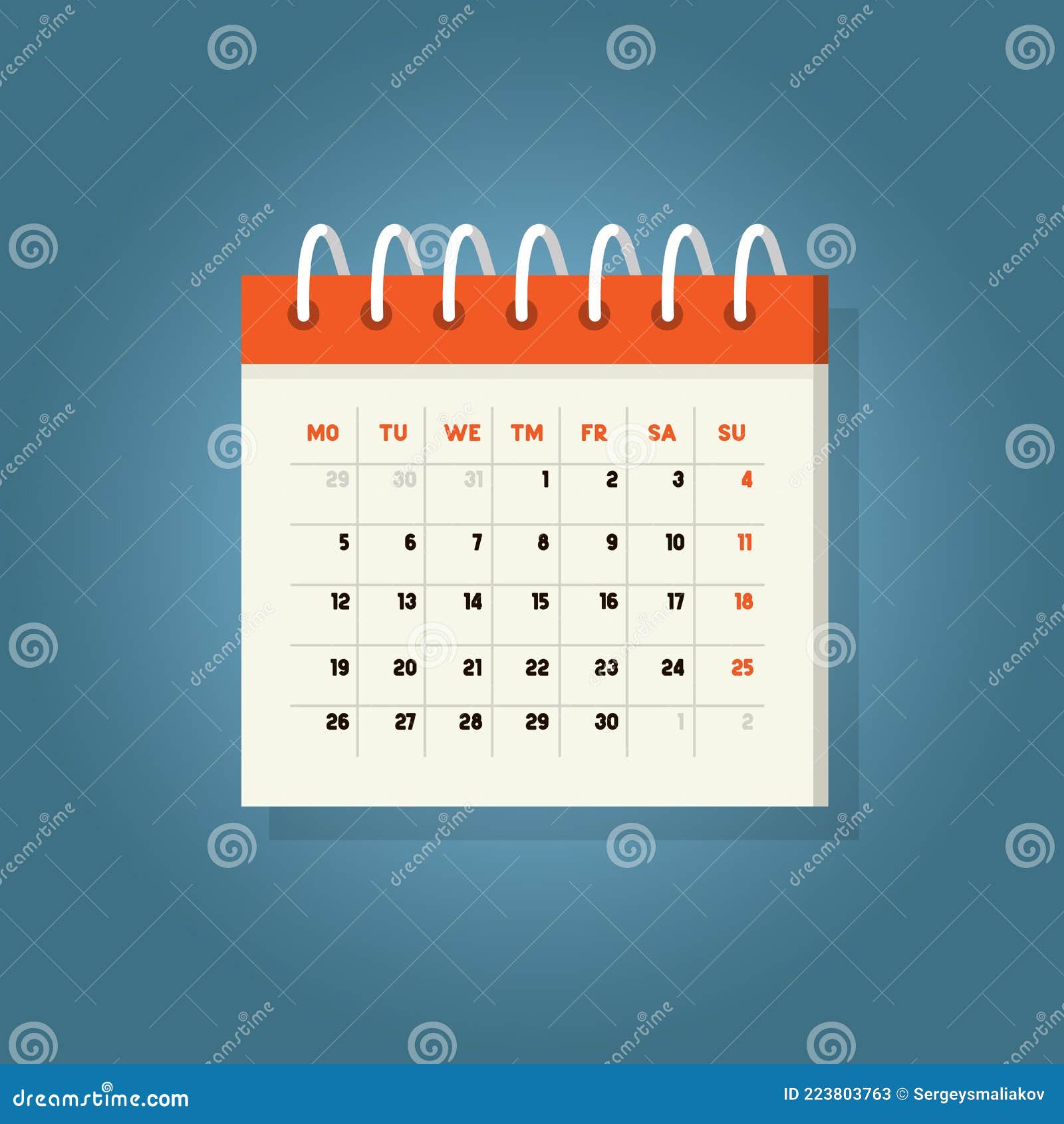 Color Calendar Illustration Stock Vector - Illustration of line ...