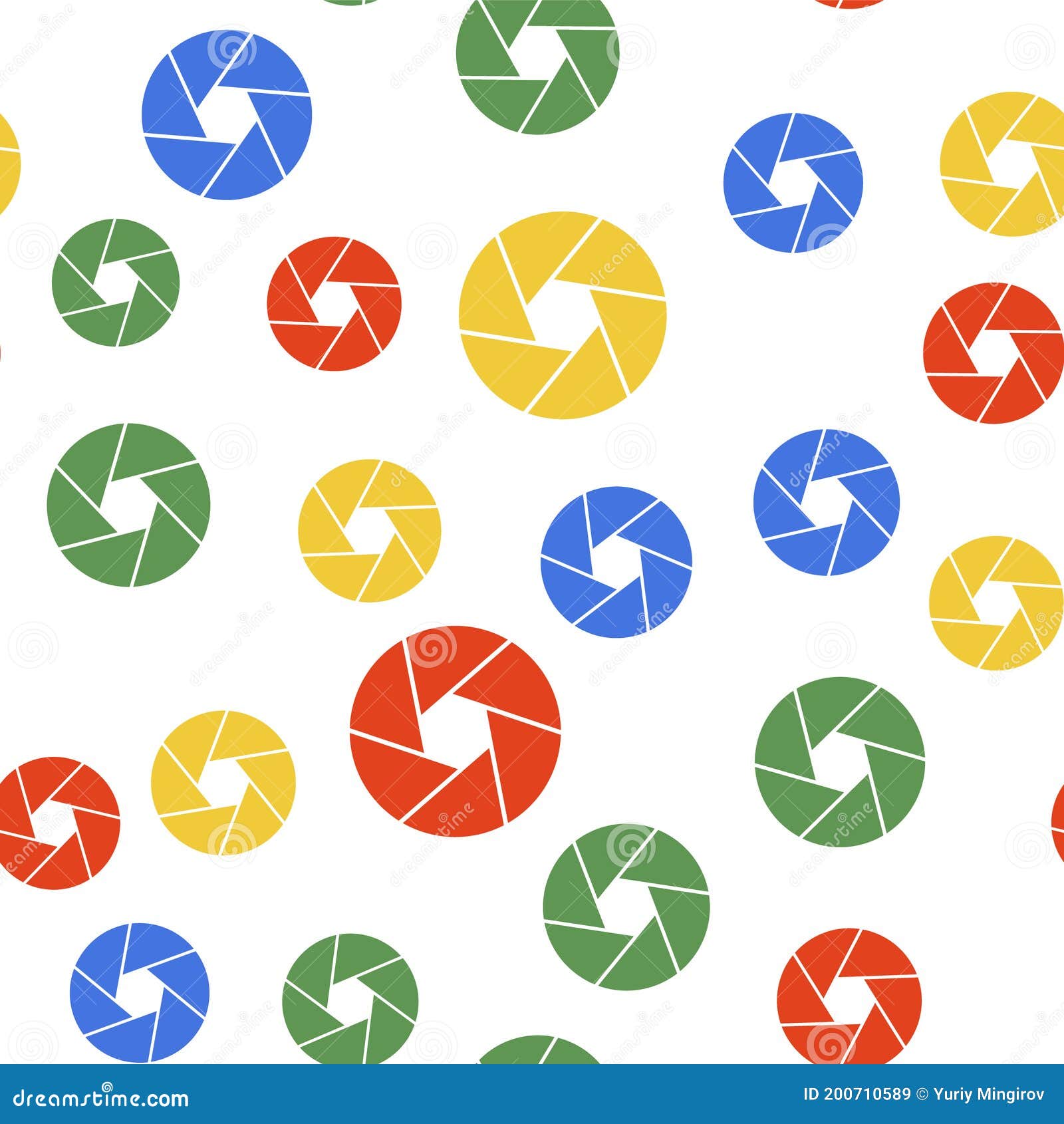 Color Camera Shutter Icon Isolated Seamless Pattern on White Background ...