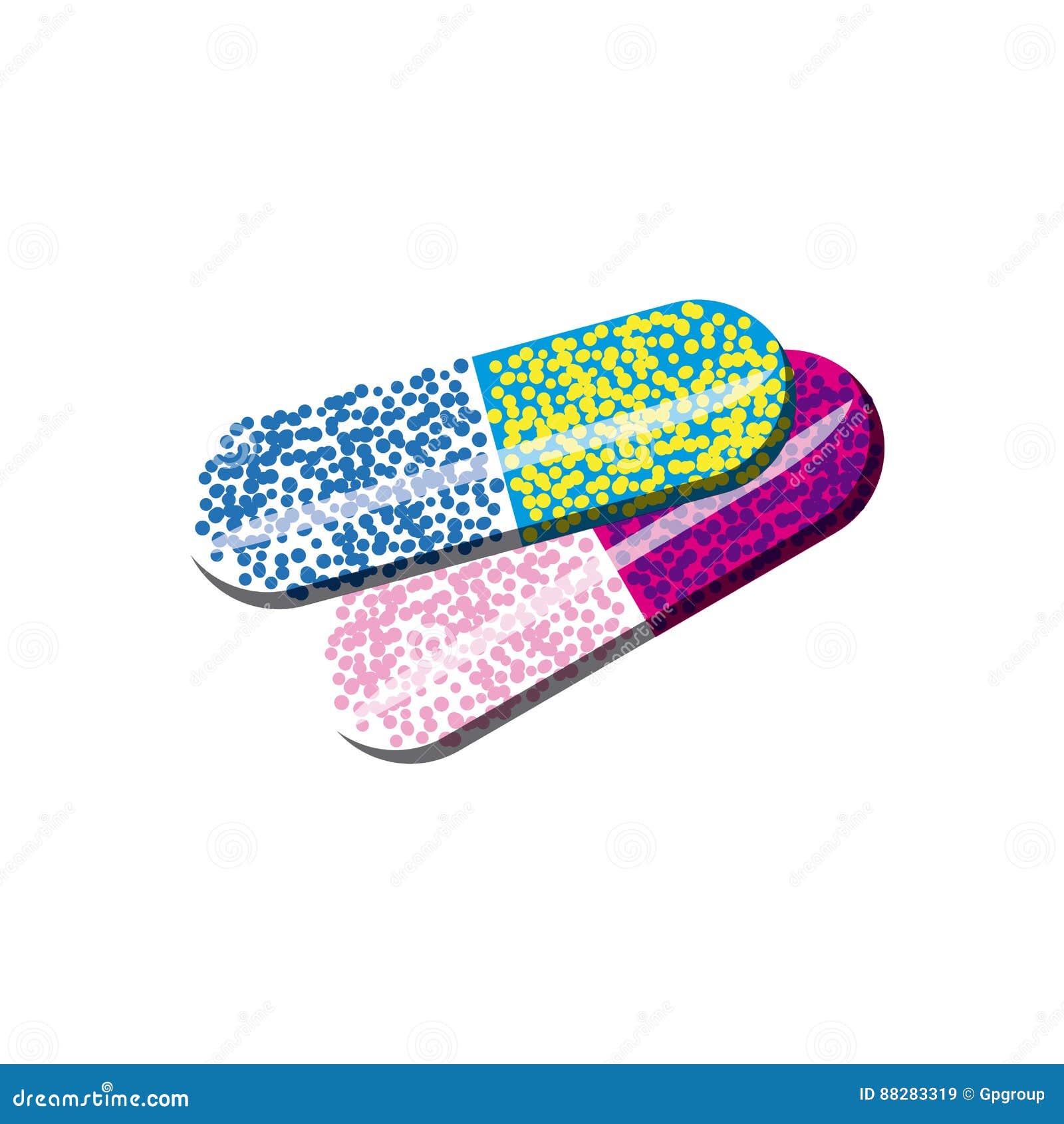 Color Capsules Medication Icon Stock Illustration - Illustration of ...