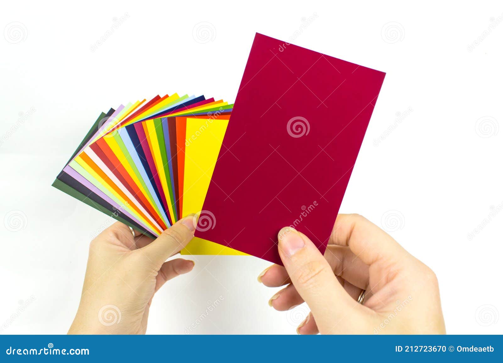 Color Card Palette in the Hand. Guide of Paint Samples Stock Photo ...