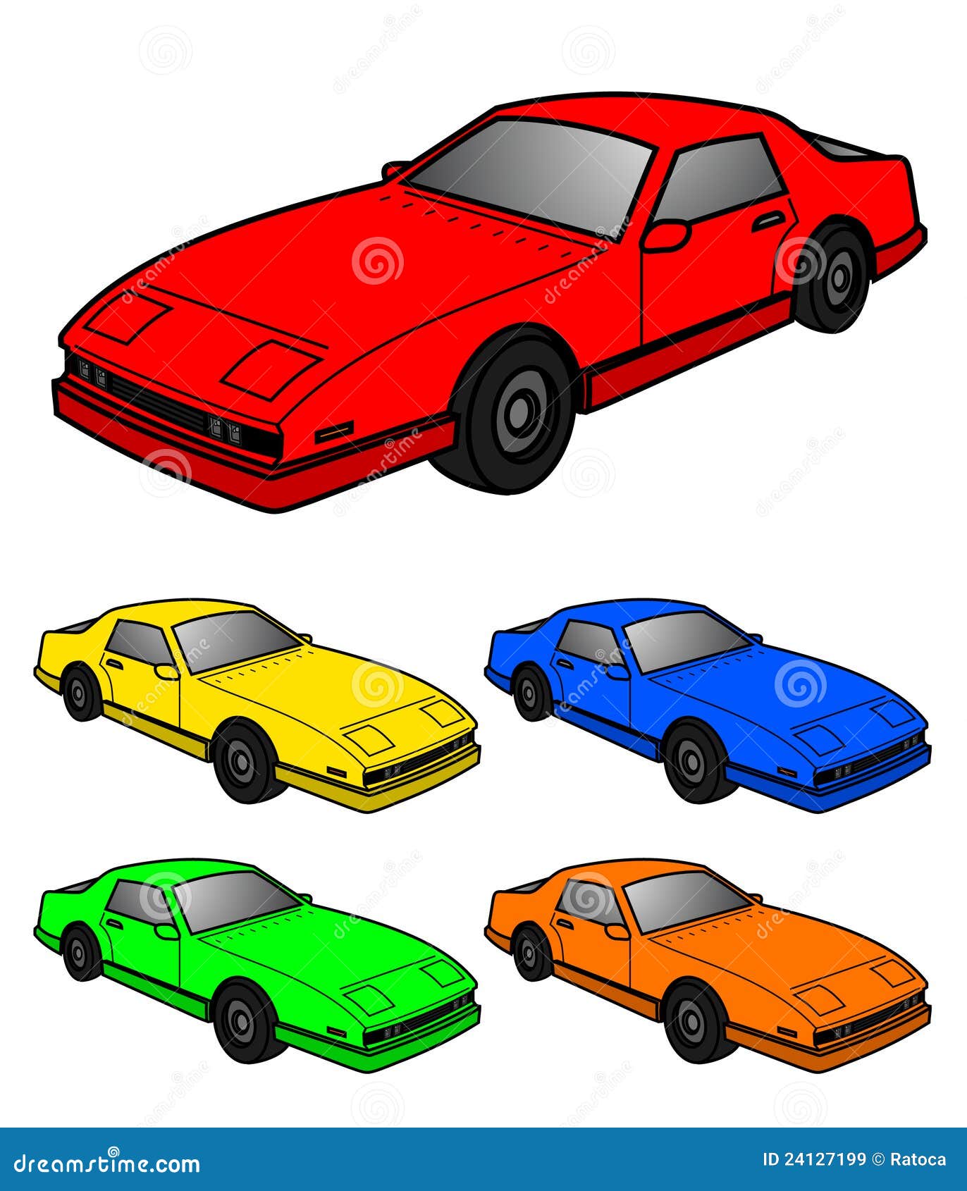 Color cars stock vector. Illustration of trip, paint - 24127199