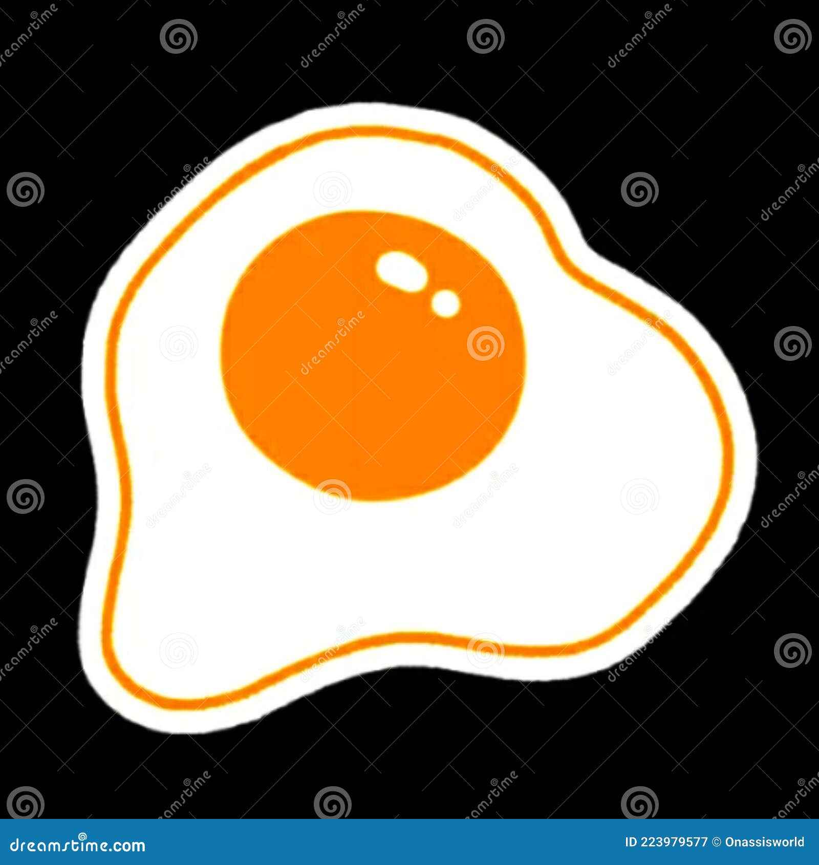 Color Cartoon Fried Egg Objects Stock Illustration - Illustration of ...
