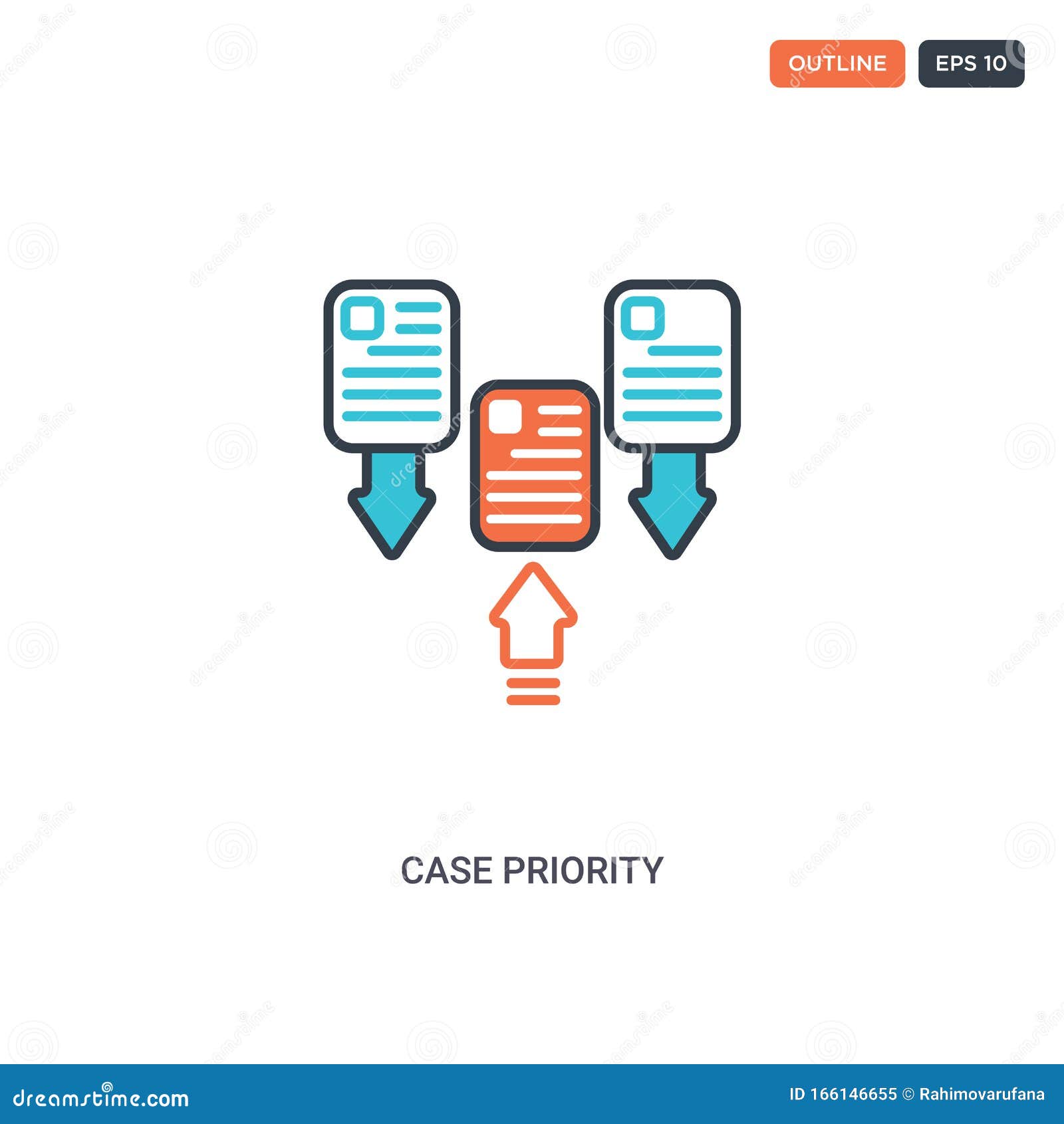 2 Color Case Priority Concept Line Vector Icon. Isolated Two Colored ...