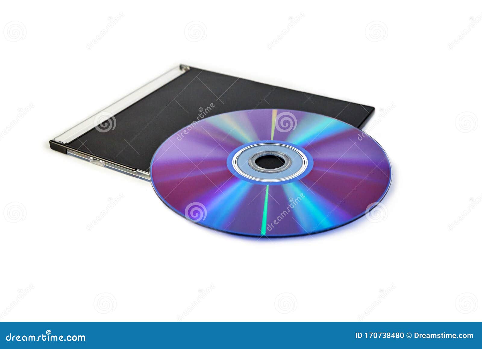 Color Cd Disk on a White Background Black Box Stock Photo - Image of ...
