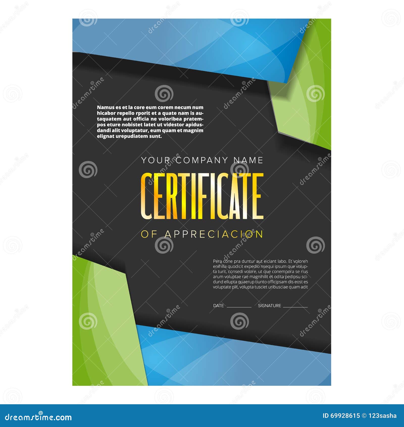 Color certificate design stock vector. Illustration of coupon - 69928615