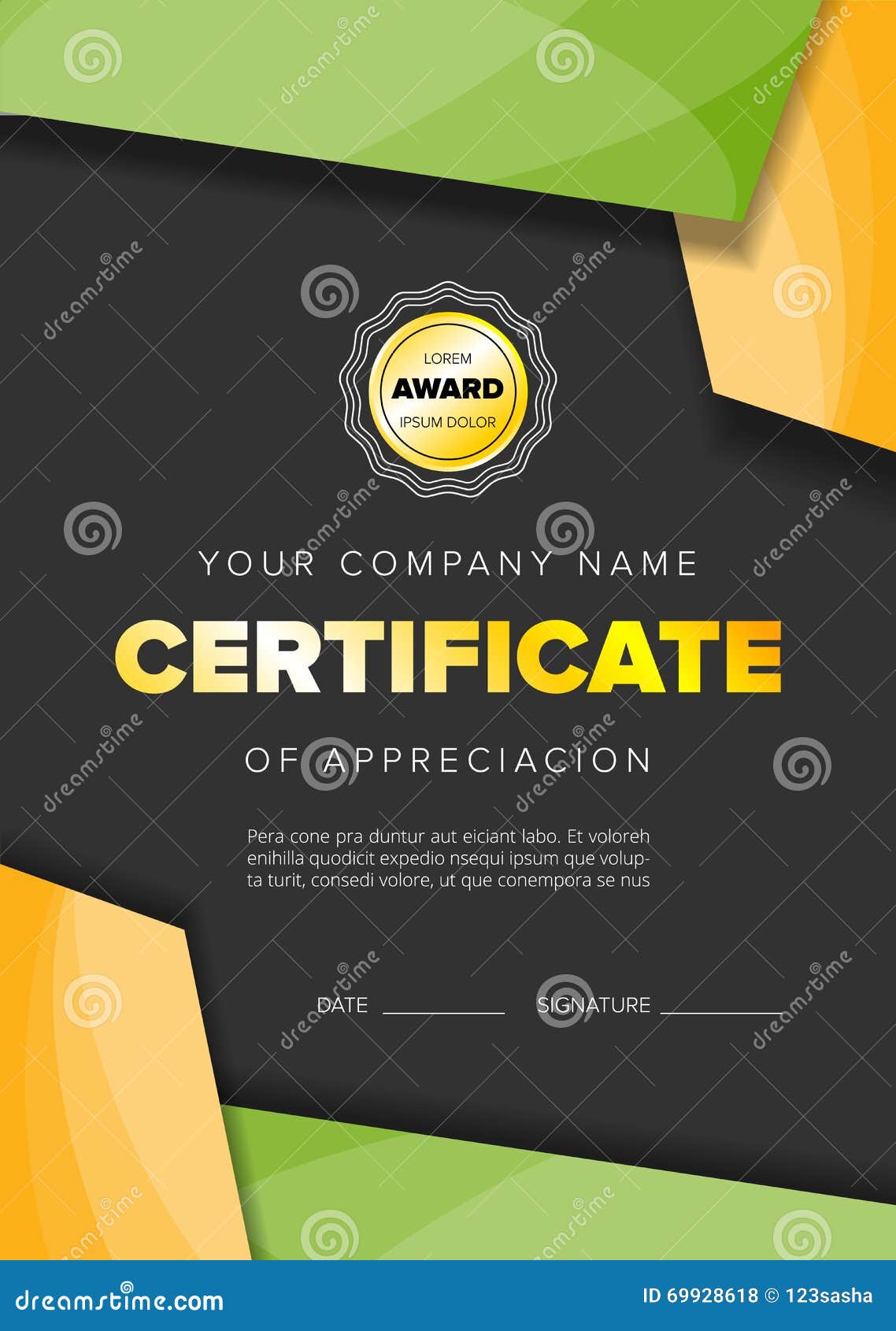 Color certificate design stock vector. Illustration of luxury - 69928618