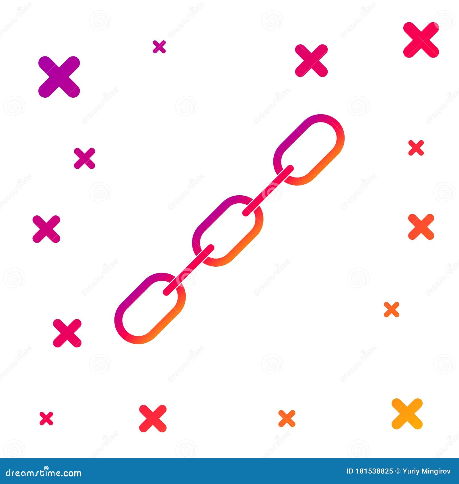 Color Chain Link Icon Isolated on White Background. Link Single ...