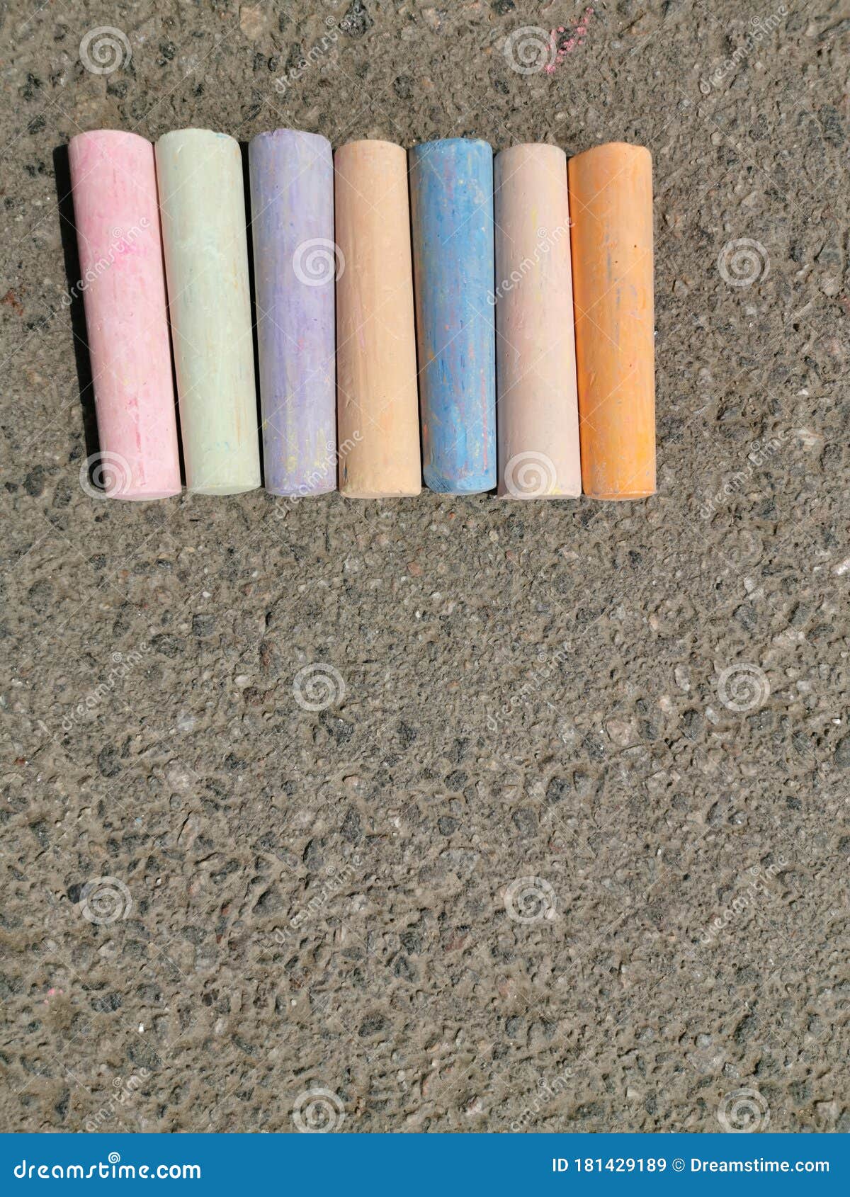 Color chalk on asphalt stock image. Image of sand, iron - 181429189
