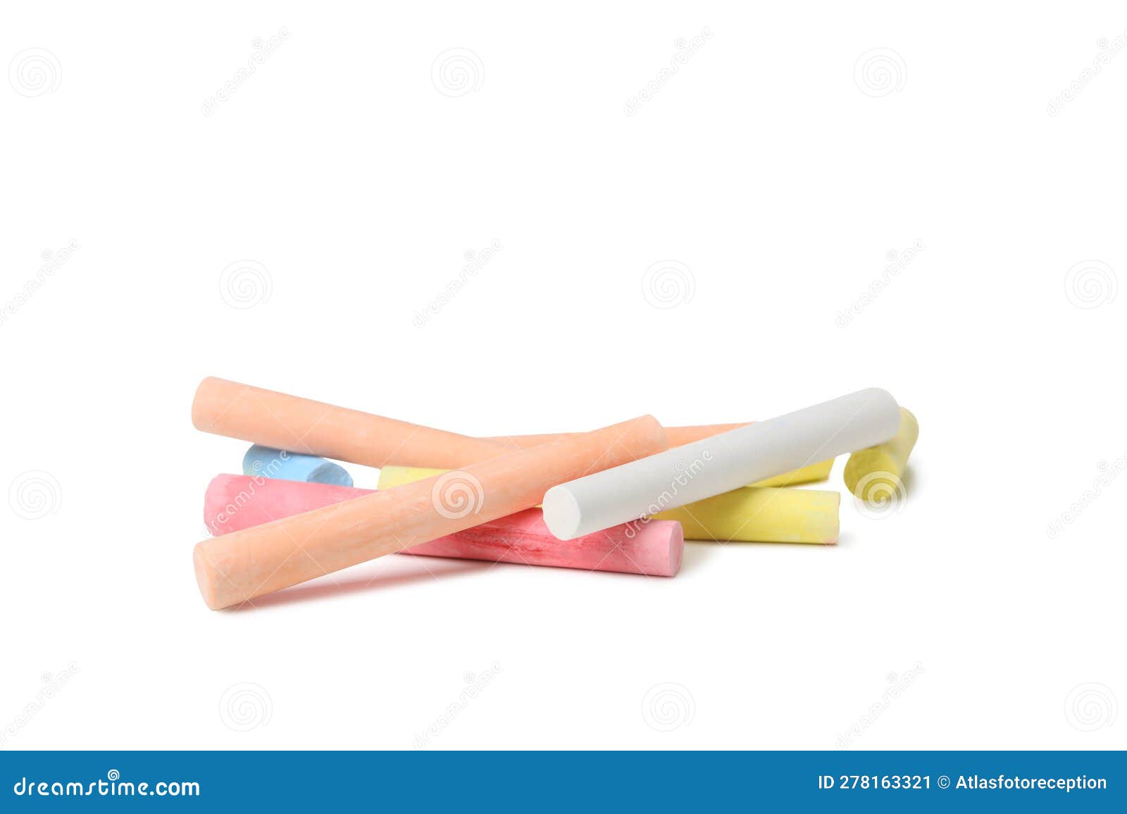 Color Chalk Isolated on White Background, PNG Stock Image - Image of ...