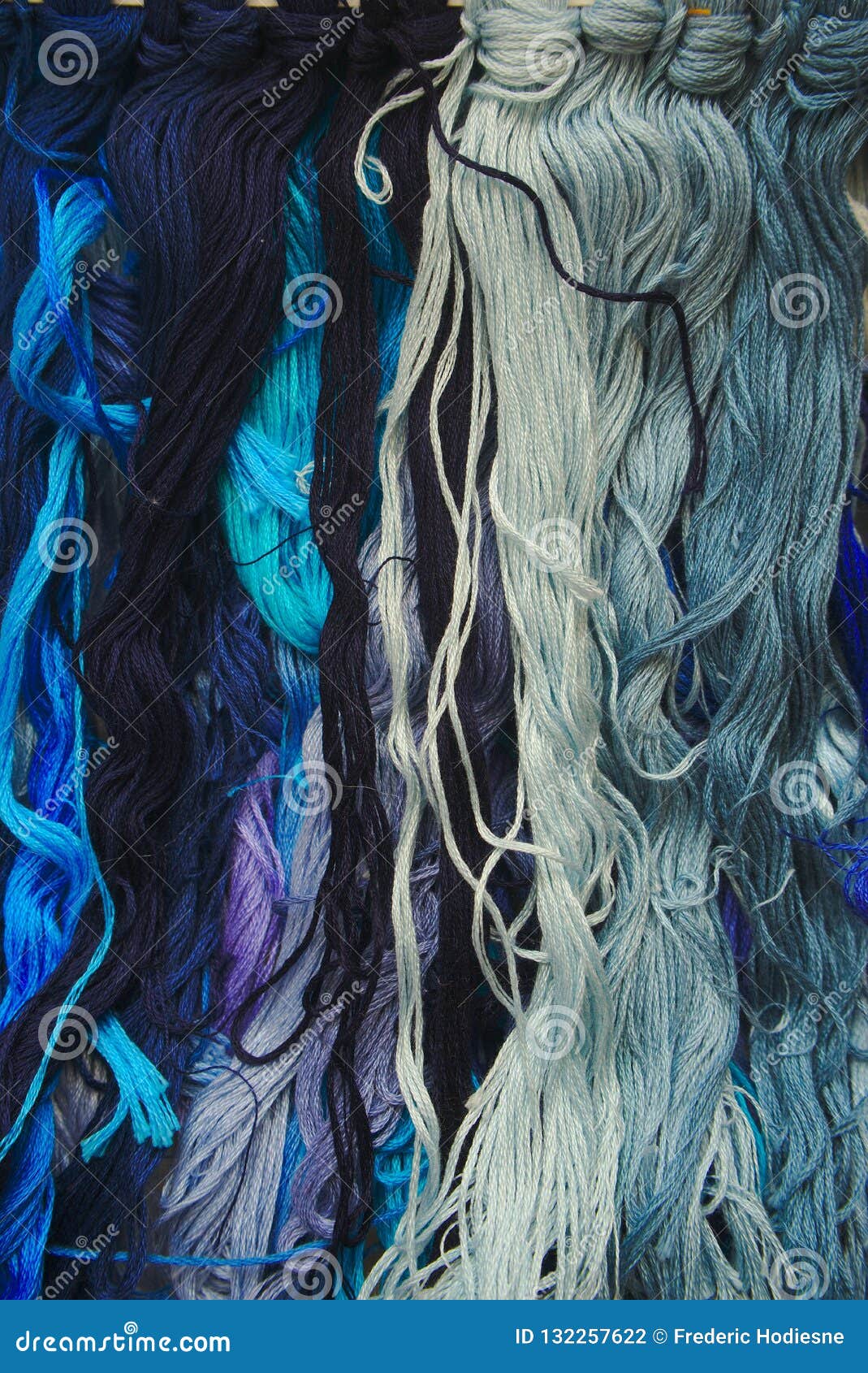 Color Chart of Blue Cotton Thread Stock Photo - Image of material ...