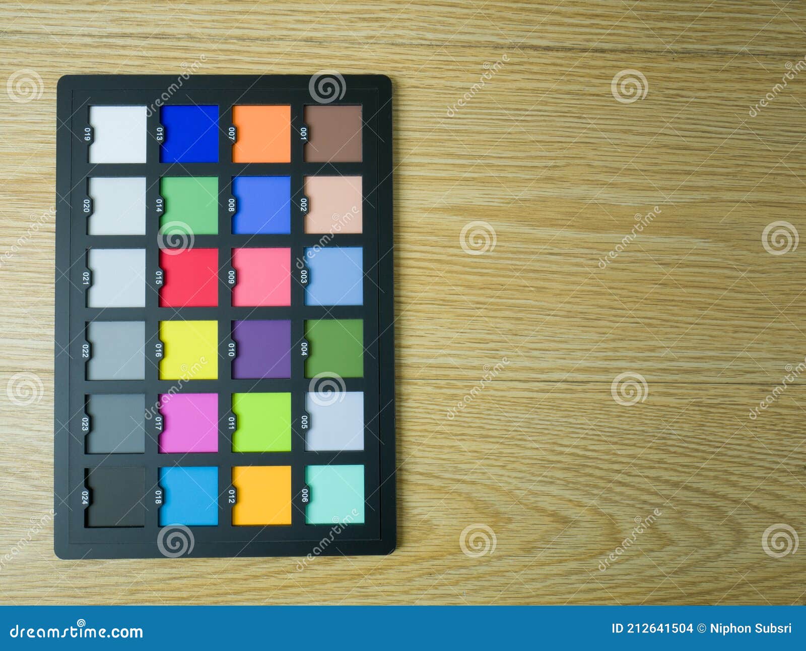 The Color Chart Board for Calibration White Balance Camera Stock Photo ...