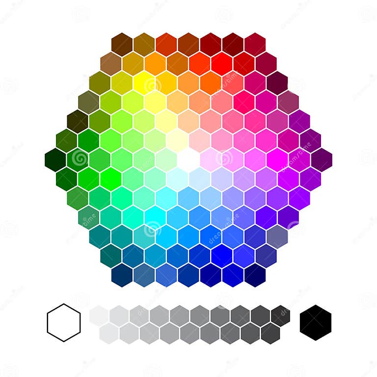 Color chart hexagon stock illustration. Illustration of background ...