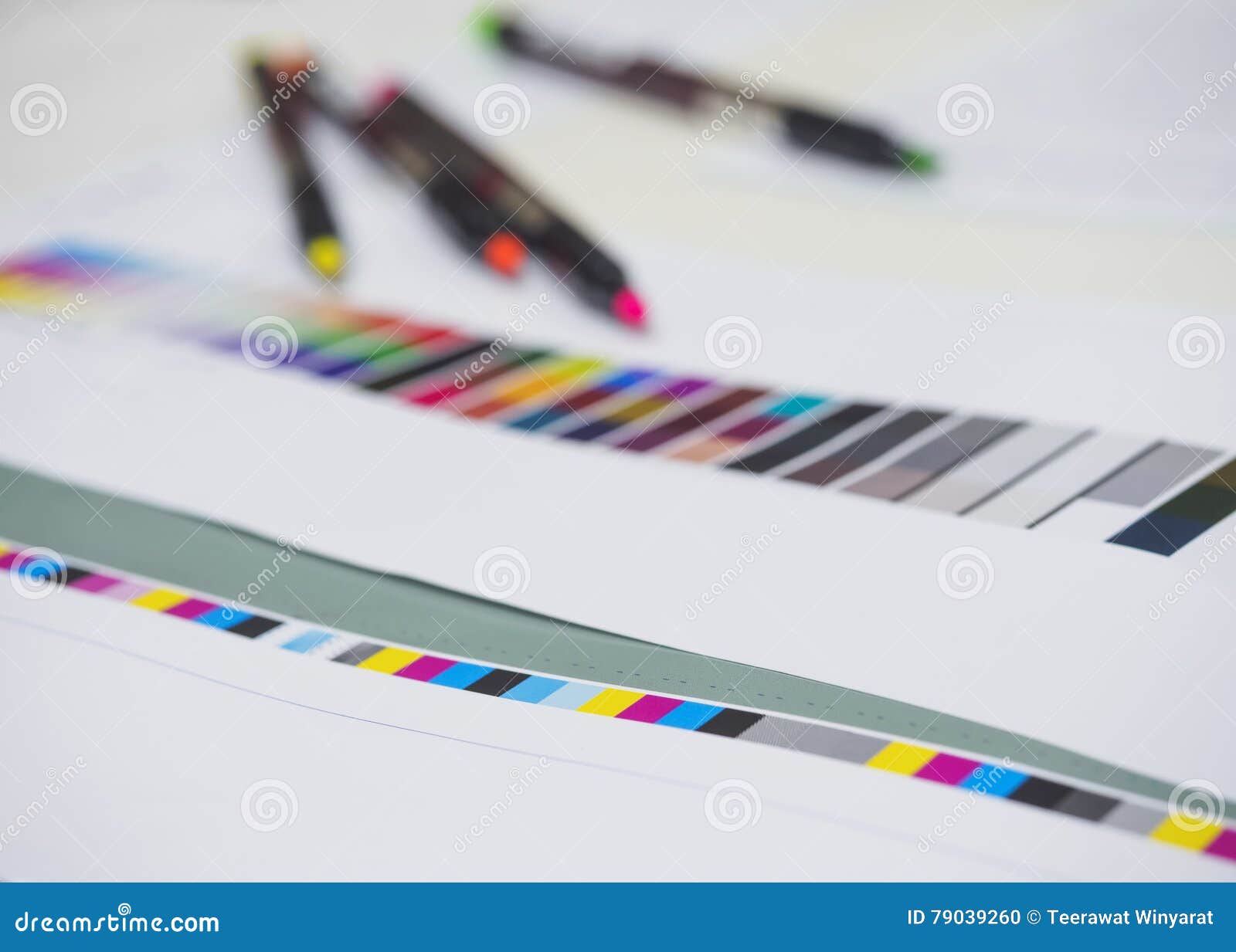 Color Chart Guide With Brush And Paint Bucket Stock Photography ...