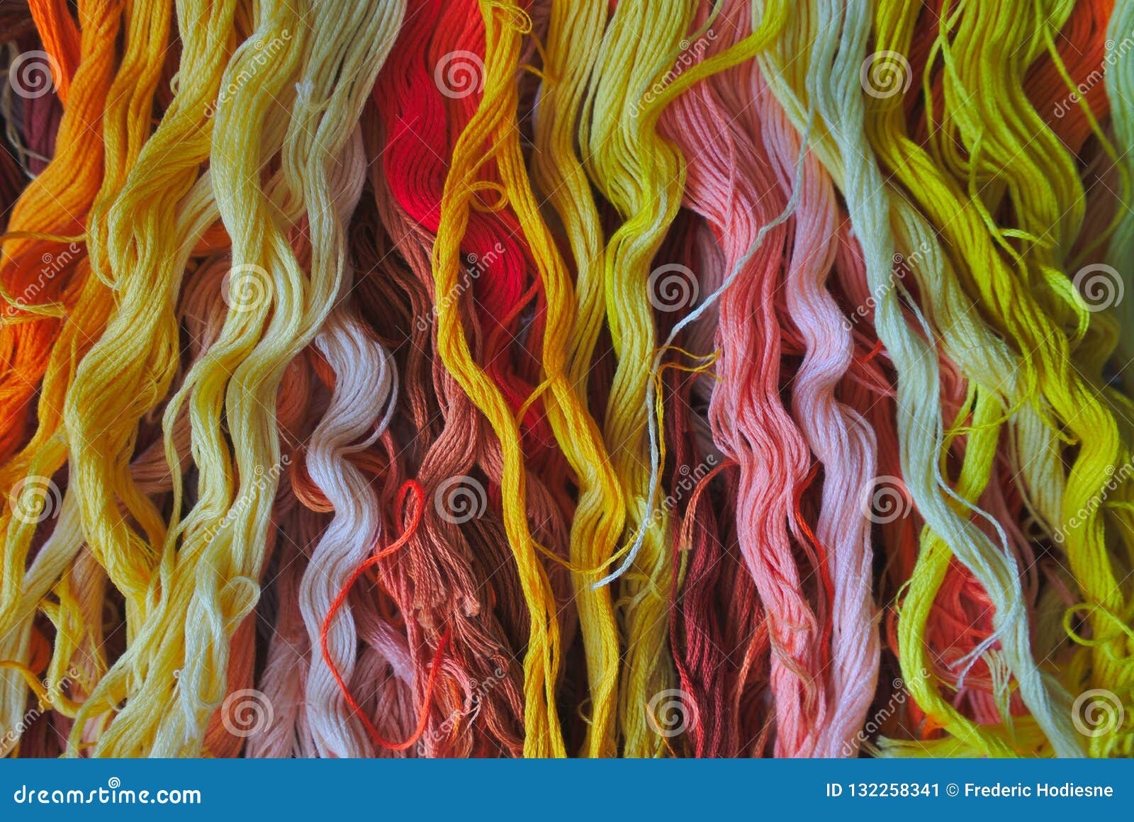 Color Chart of Yellow and Pink Cotton Threads Stock Image - Image of ...
