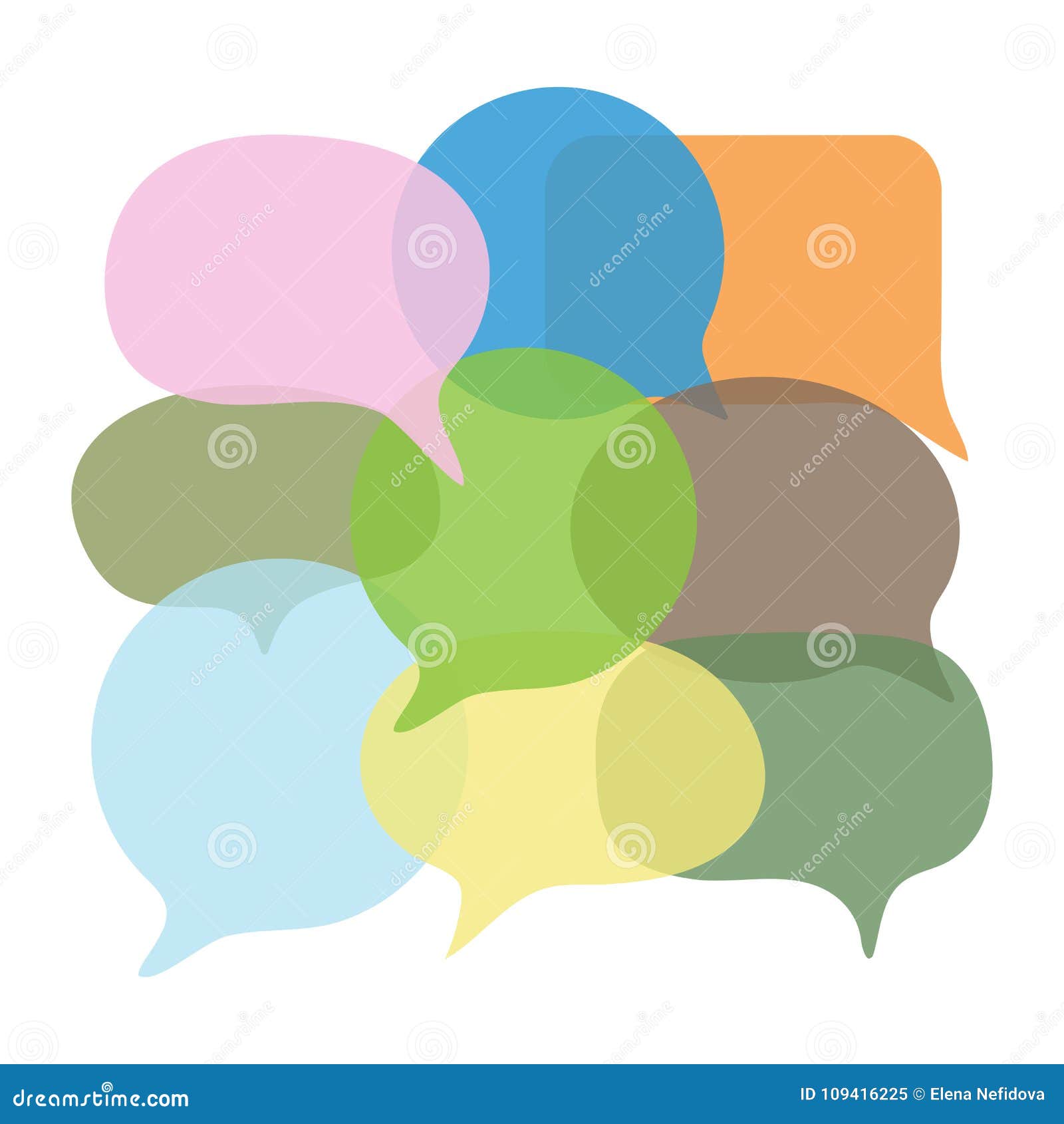 Color chat message set. stock vector. Illustration of communicate ...