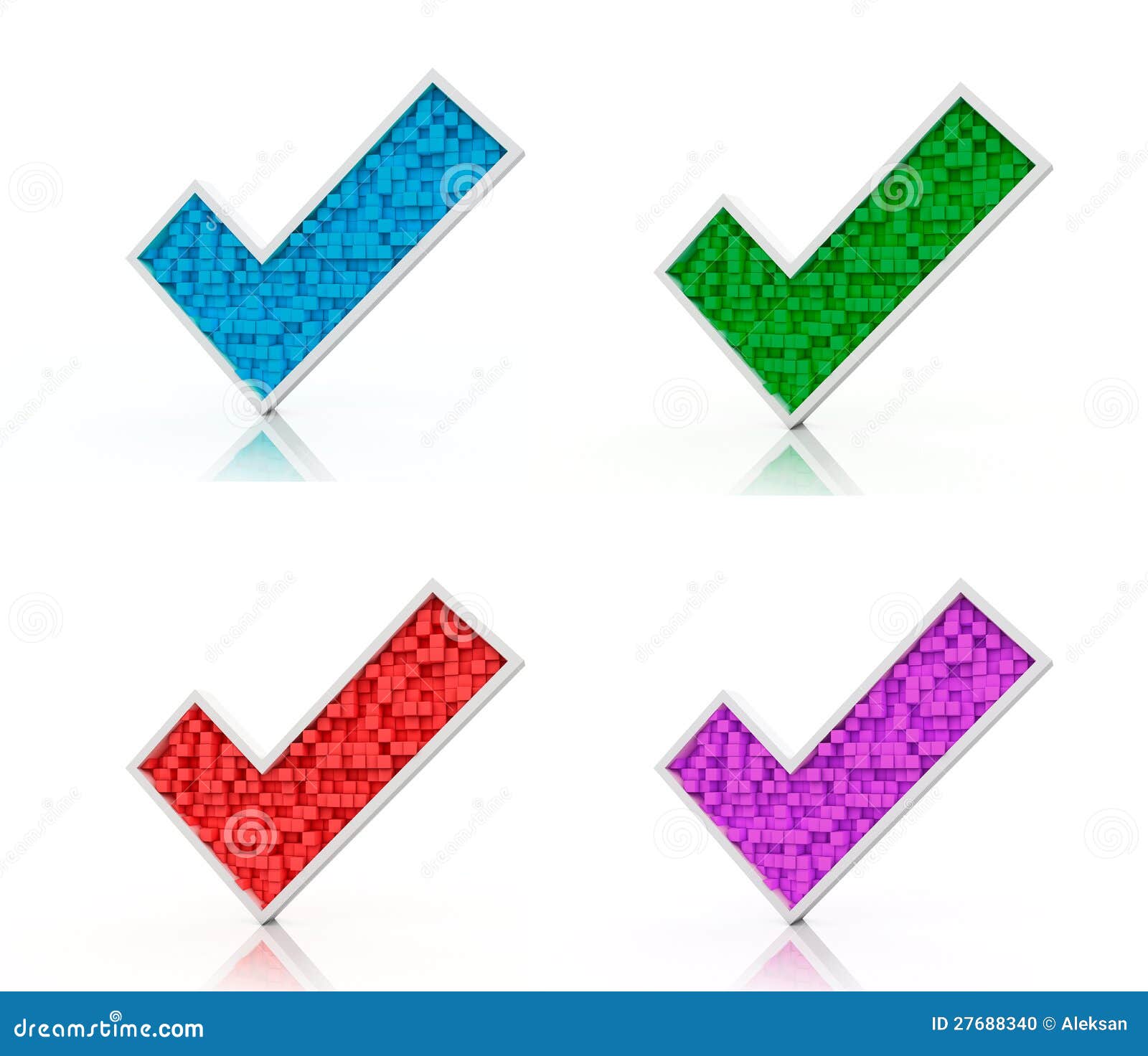 Color Check Marks from Cubes Stock Illustration - Illustration of ...