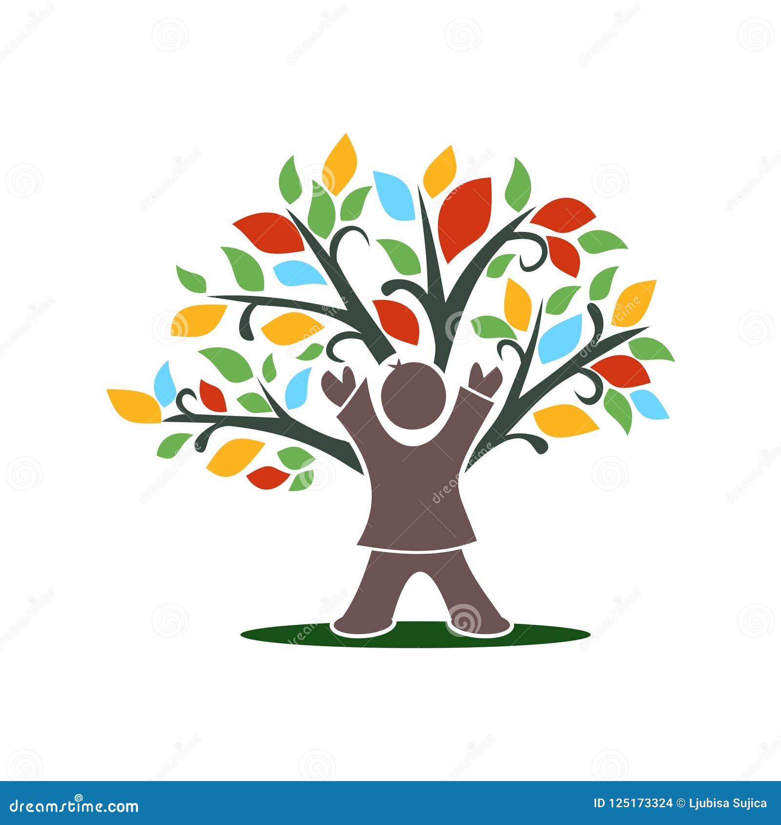 Color Child Tree Icon stock vector. Illustration of green - 125173324