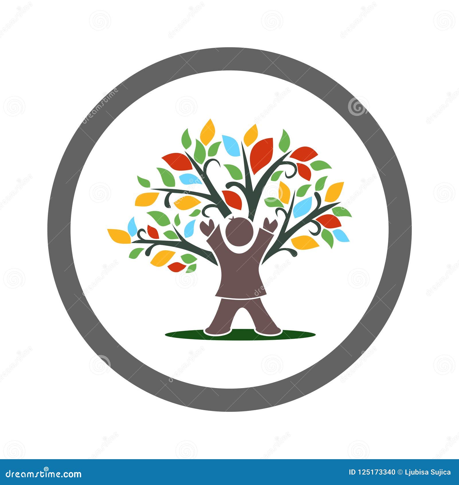 Color Child Tree Icon stock vector. Illustration of nature - 125173340