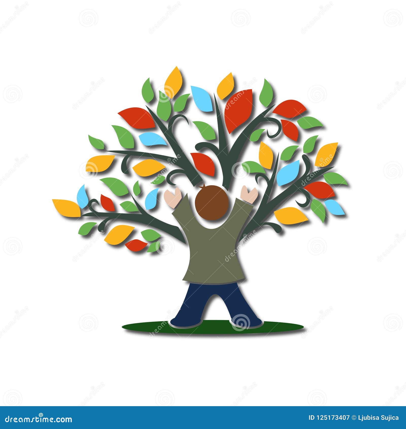 Color Child Tree Icon stock vector. Illustration of environment - 125173407