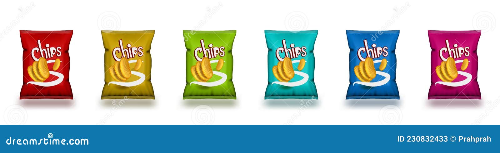 Color Chips Package Bag with Label on White Stock Vector - Illustration ...