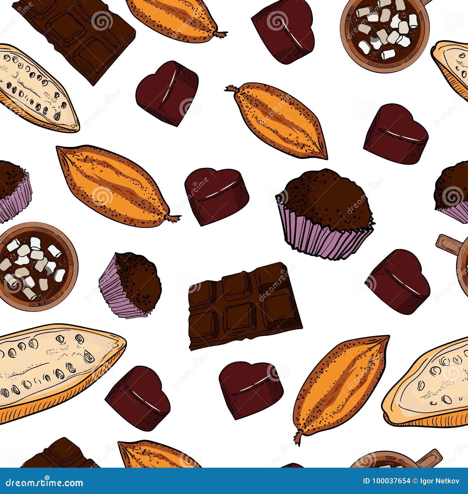 Color Chocolate Vector Pattern Stock Vector - Illustration of assorted ...
