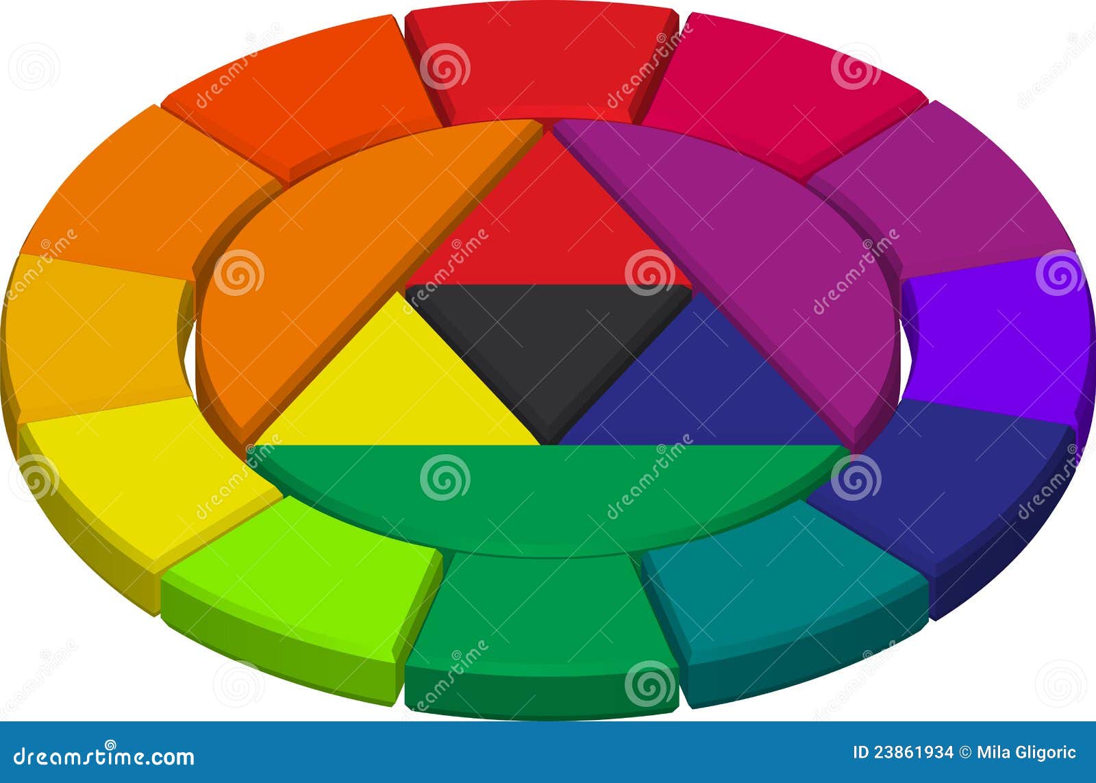 Color circle stock vector. Illustration of percentage - 23861934