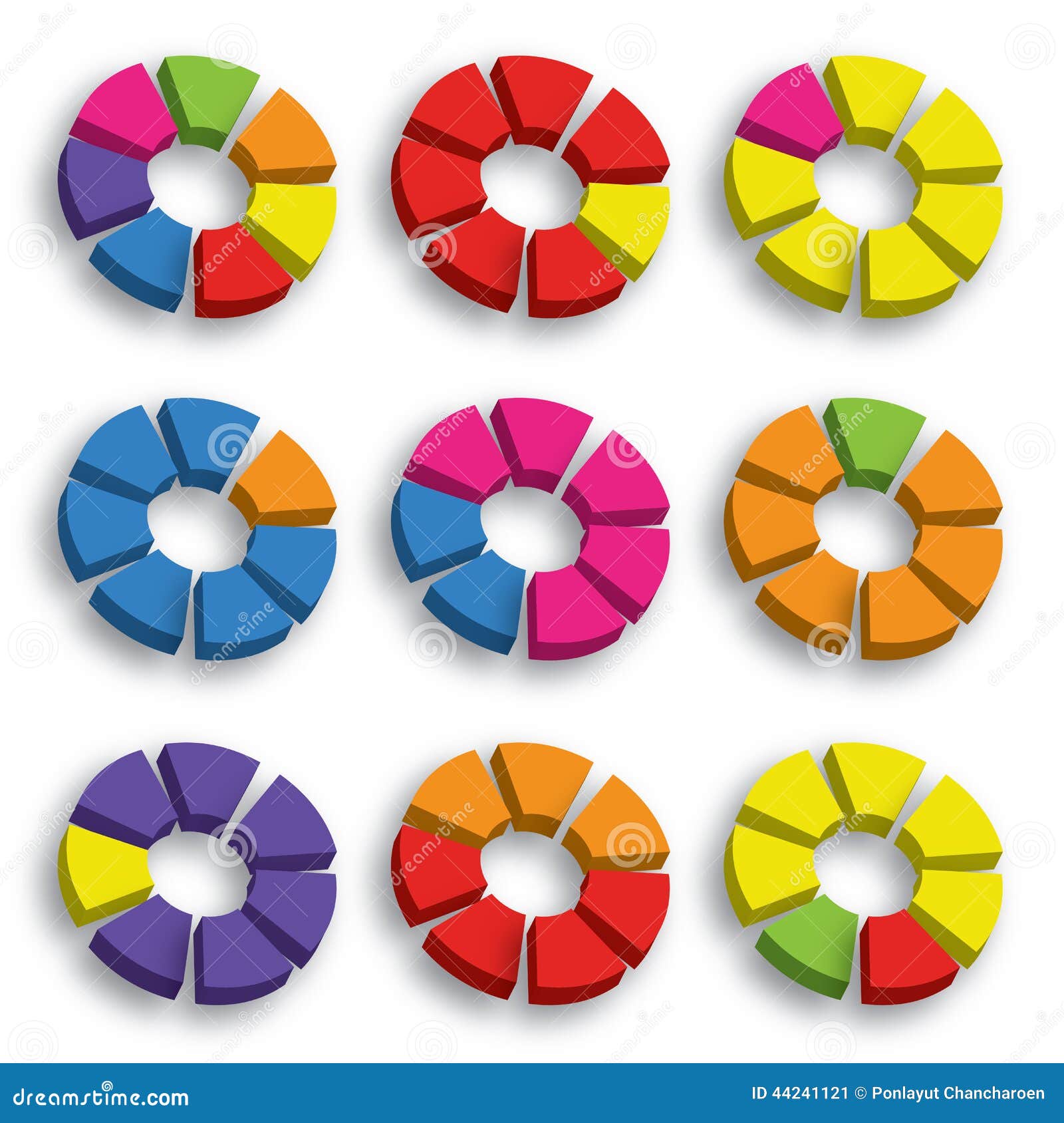 Color circle graph stock illustration. Illustration of graph - 44241121