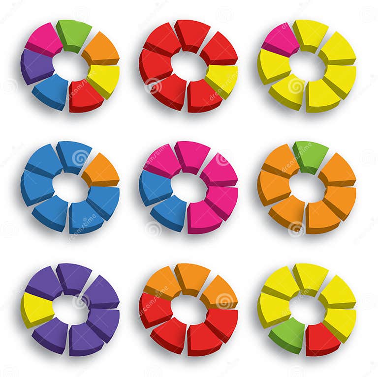 Color circle graph stock illustration. Illustration of graph - 44241121