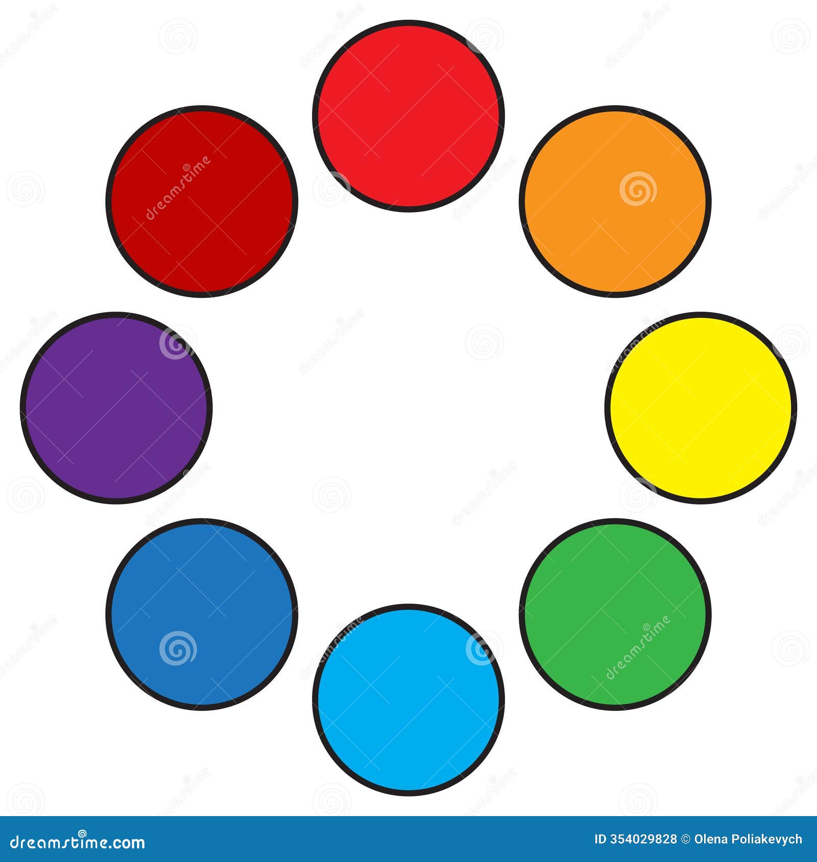 Color Circle Icon. Bright Rainbow Palette. Circular Shape Vector ...