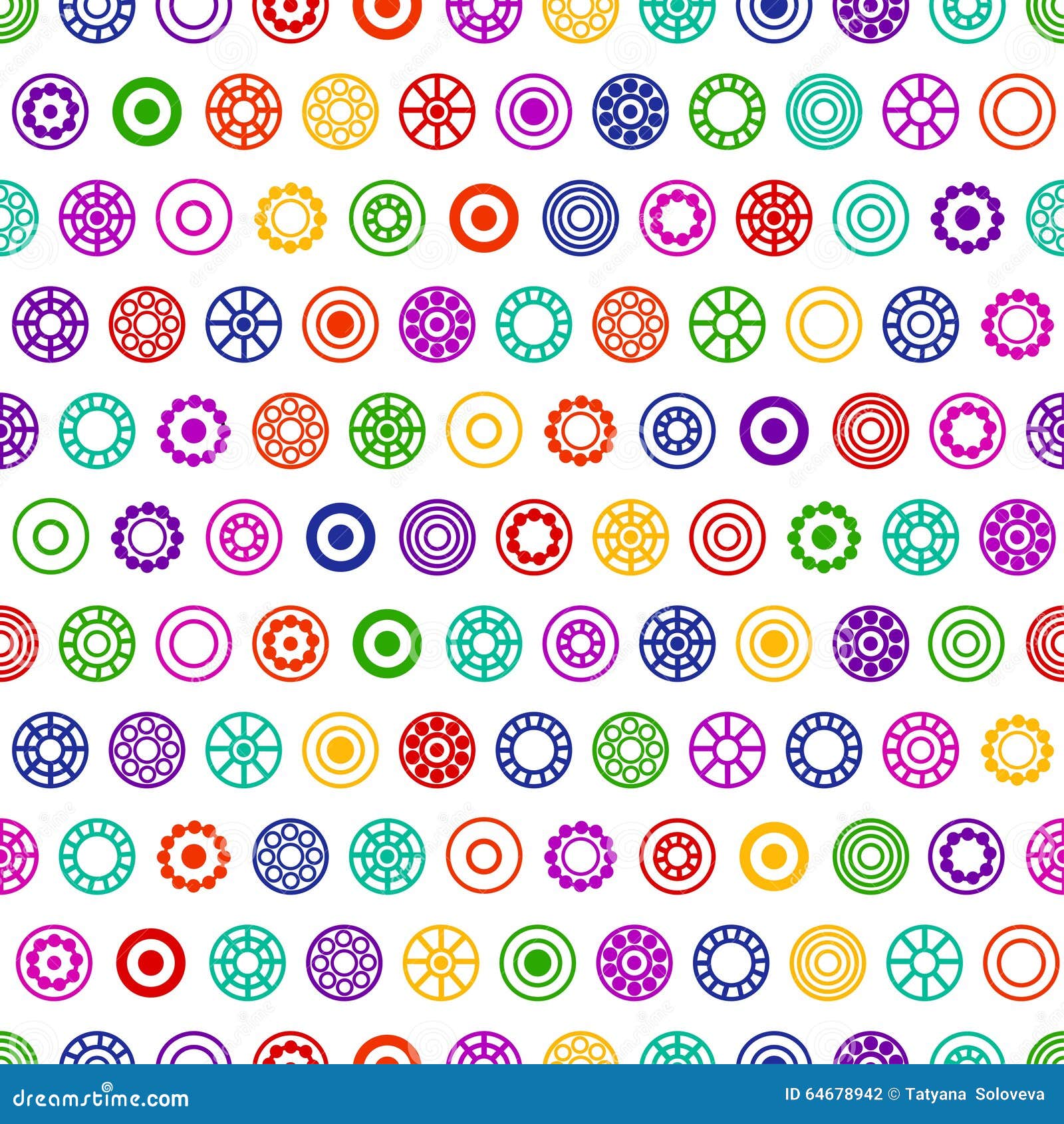Color Circle Vector Seamless Pattern. Stock Vector - Illustration of ...