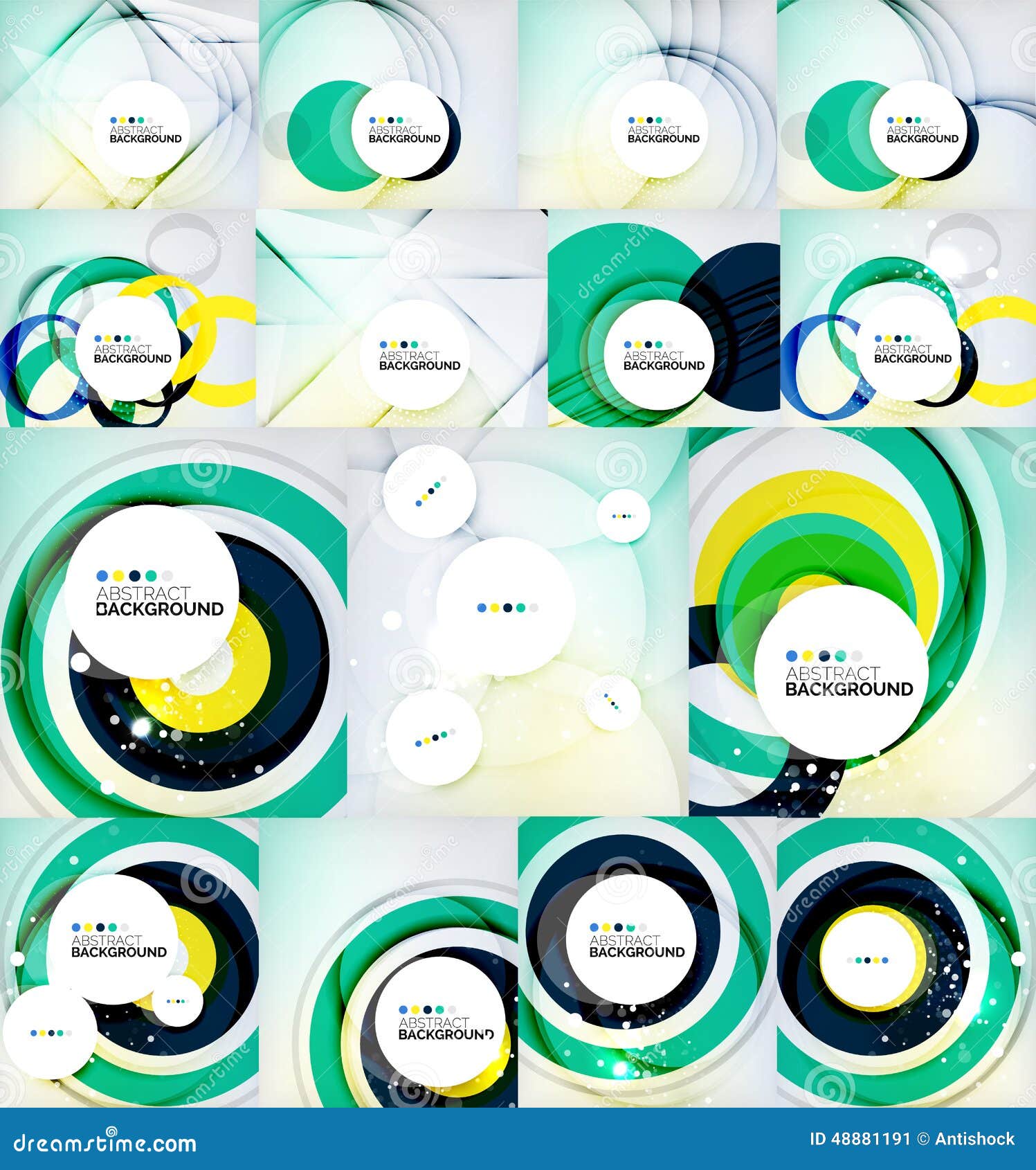 Color Circles Backgrounds Set Stock Vector - Illustration of curve ...