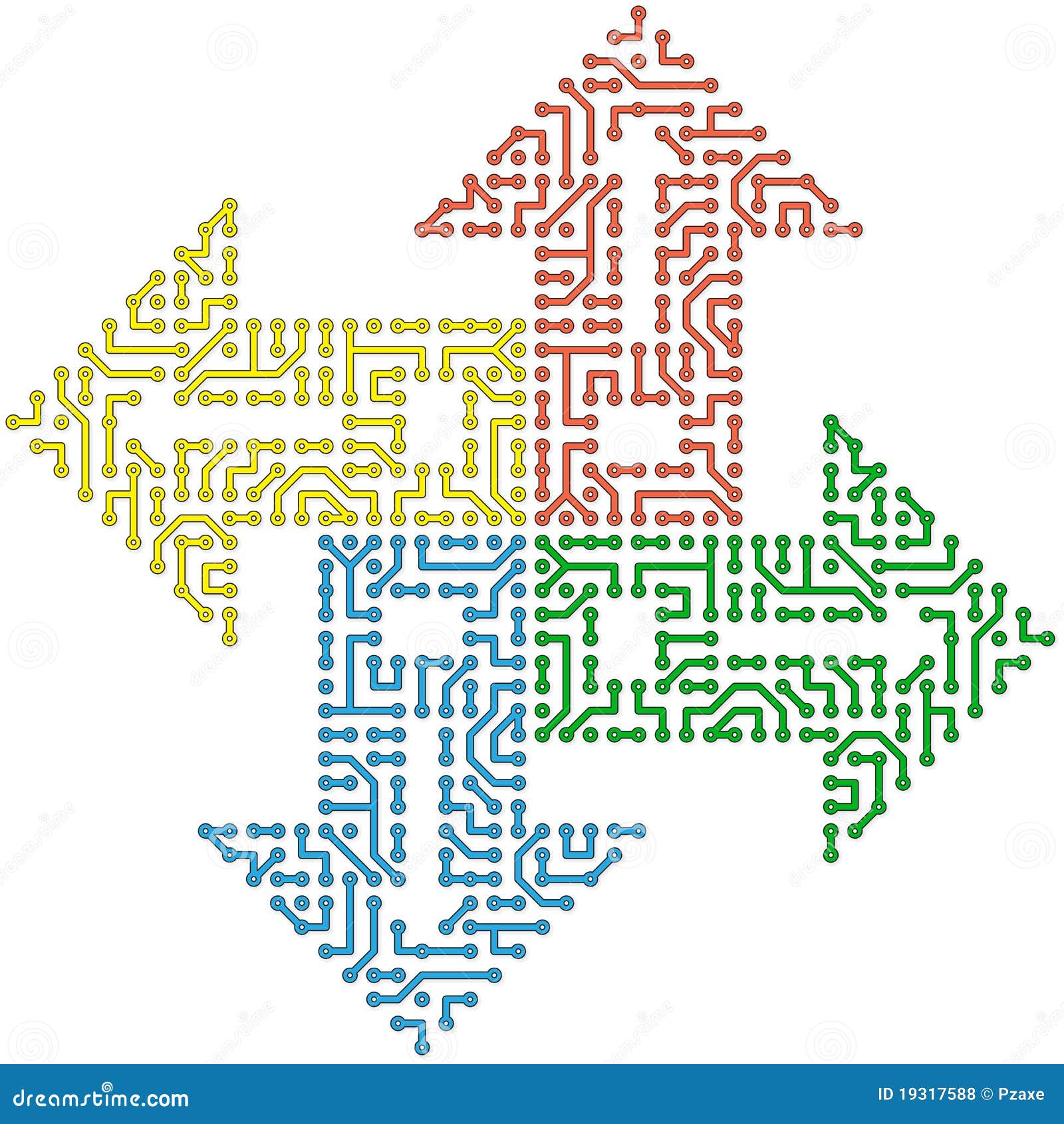 Color Circuit Computer Arrows - Stock Vector - Illustration of design ...