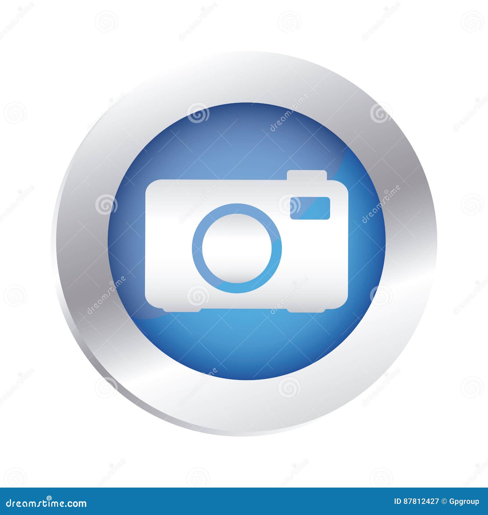 Color Circular Emblem with Analog Camera Icon Stock Illustration ...