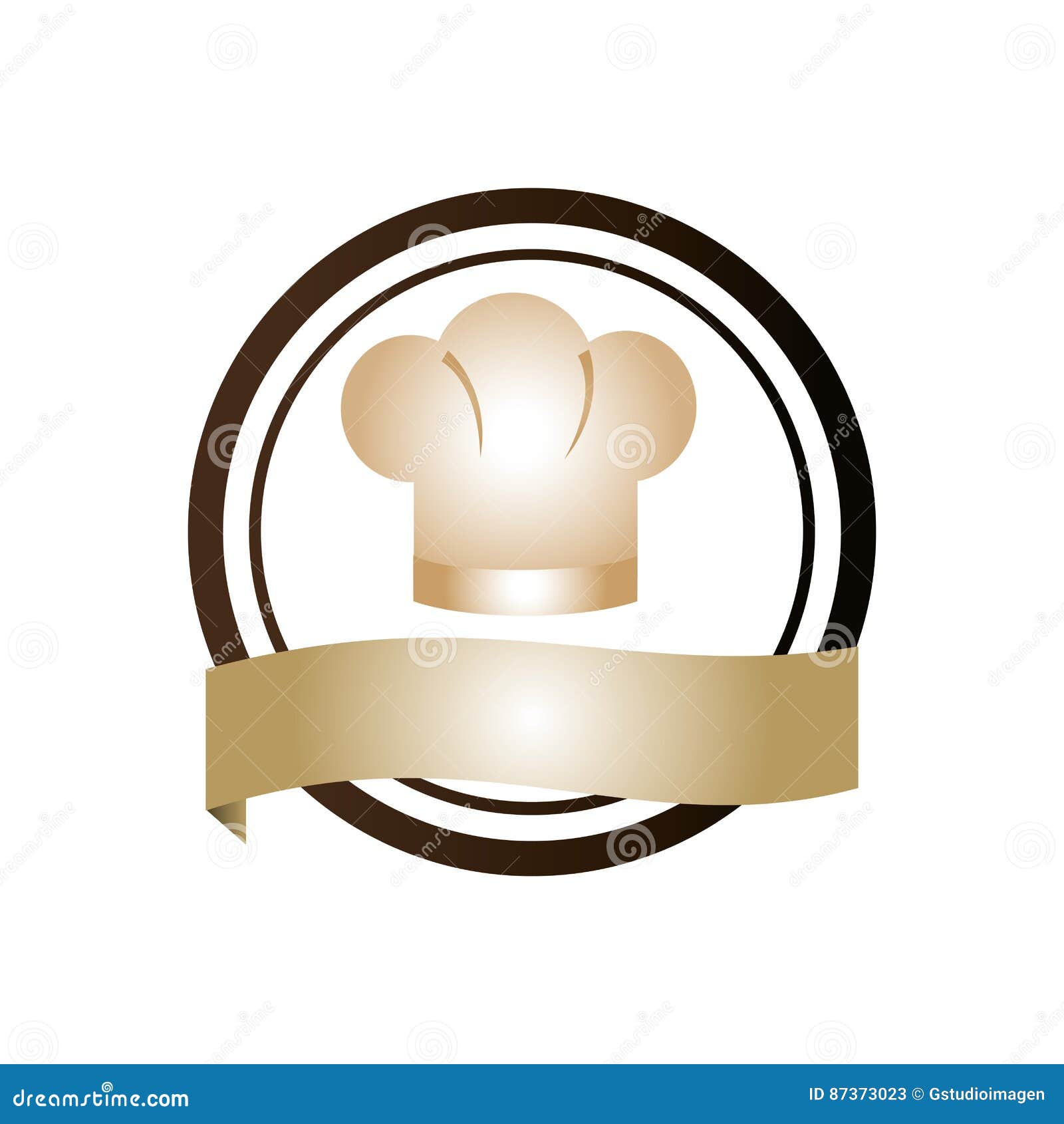 Color Circular Emblem with Chef Hat Stock Vector - Illustration of ...