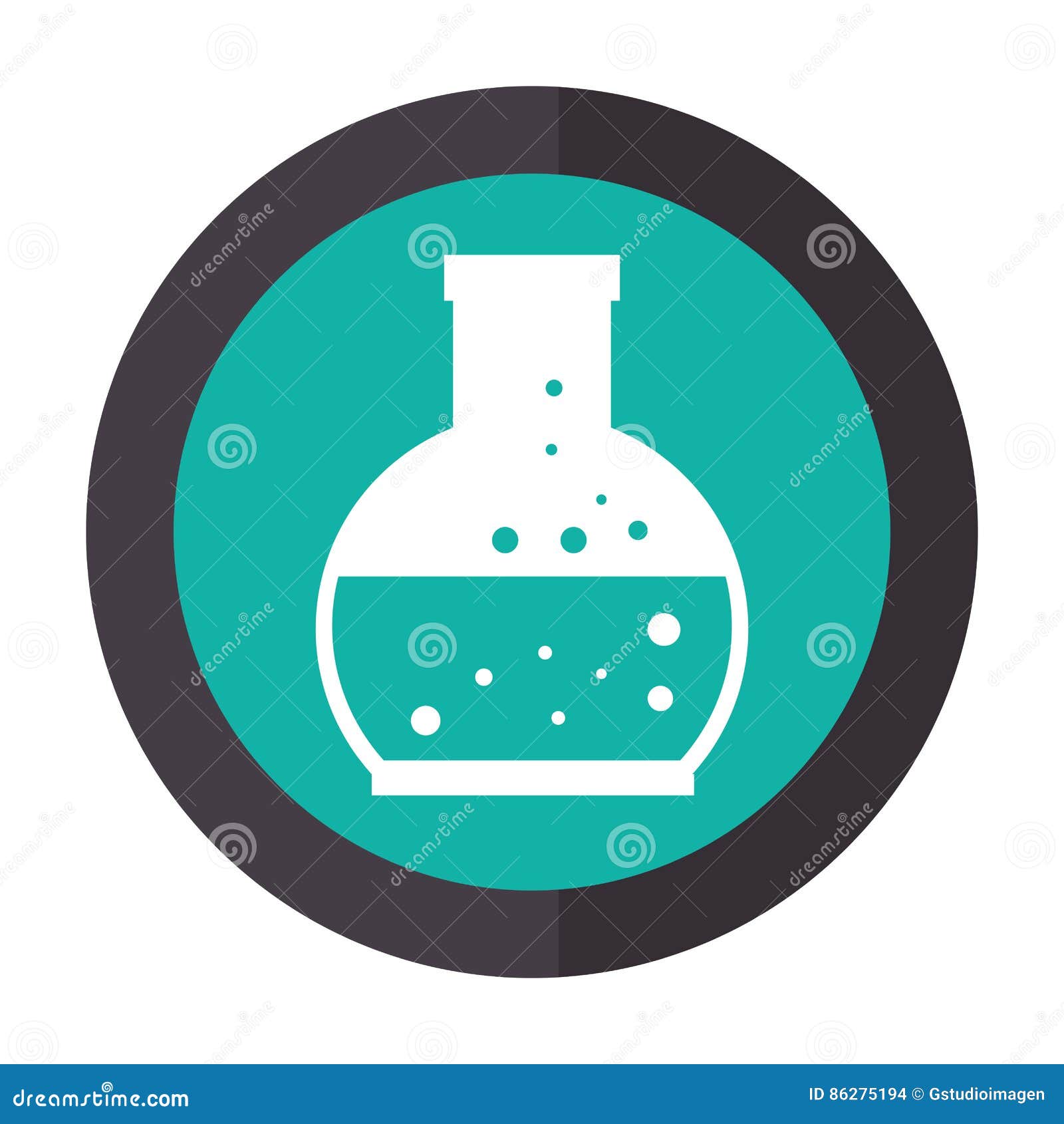 Color Circular Emblem with Glass Circular Beaker for Laboratory Stock ...