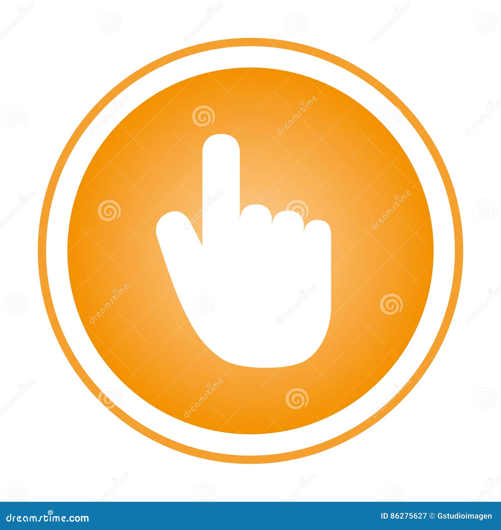 Color Circular Emblem with Hand Cursor Stock Vector - Illustration of ...