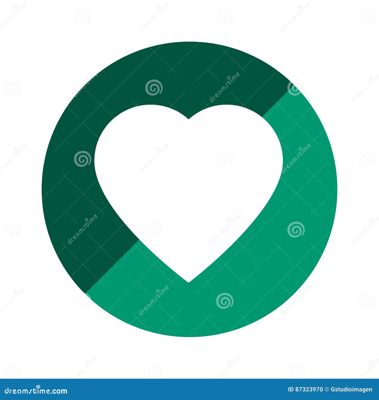 Color Circular Emblem with Heart Icon Stock Vector - Illustration of ...