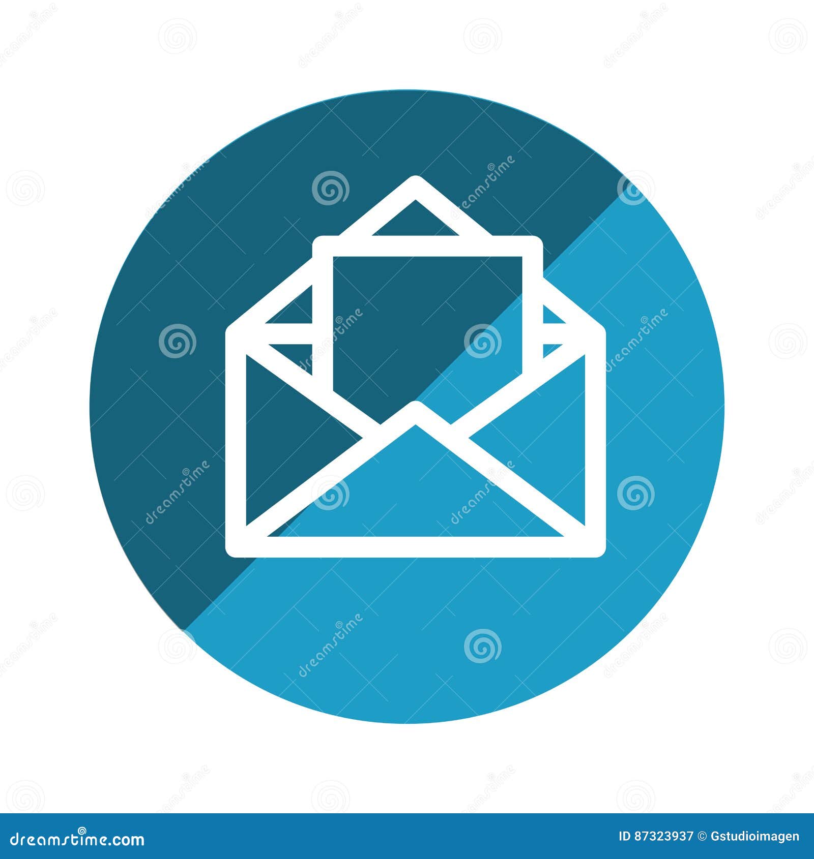 Color Circular Emblem with Mail Icon Stock Vector - Illustration of ...