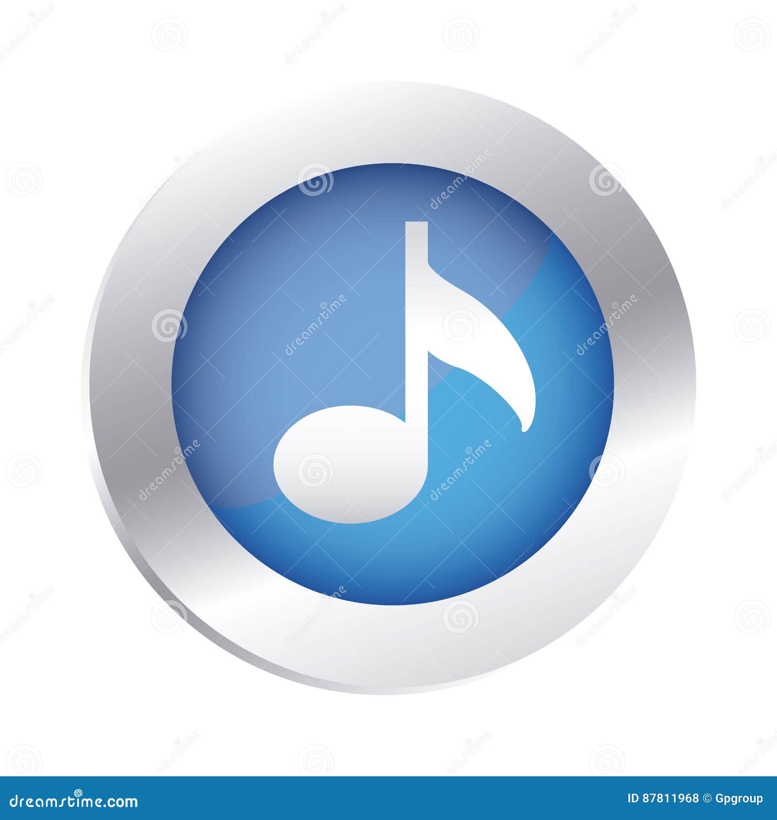 Color Circular Emblem with Musical Note Stock Illustration ...