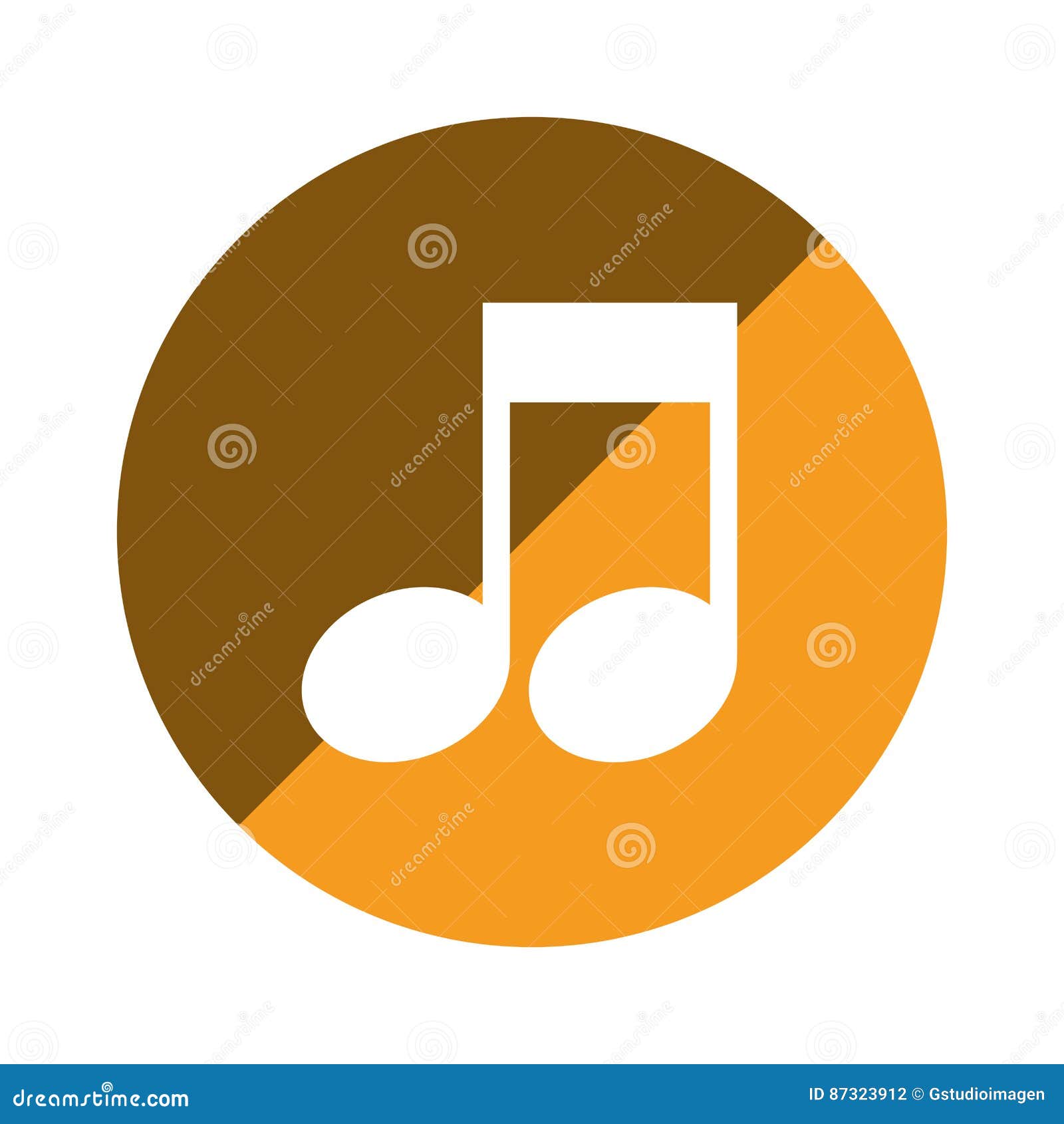 Color Circular Emblem with Musical Note Stock Vector - Illustration of ...