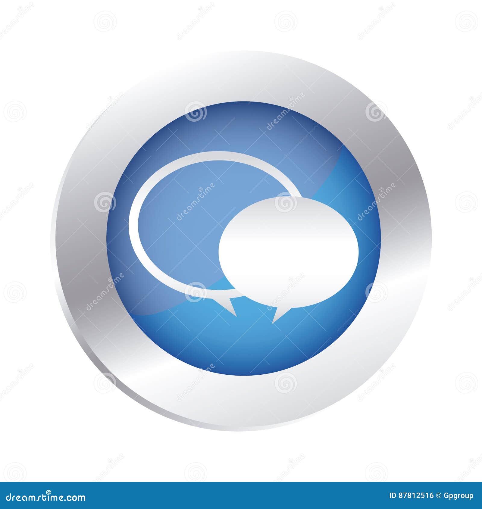 Color Circular Emblem with Speech Bubbles Stock Illustration ...