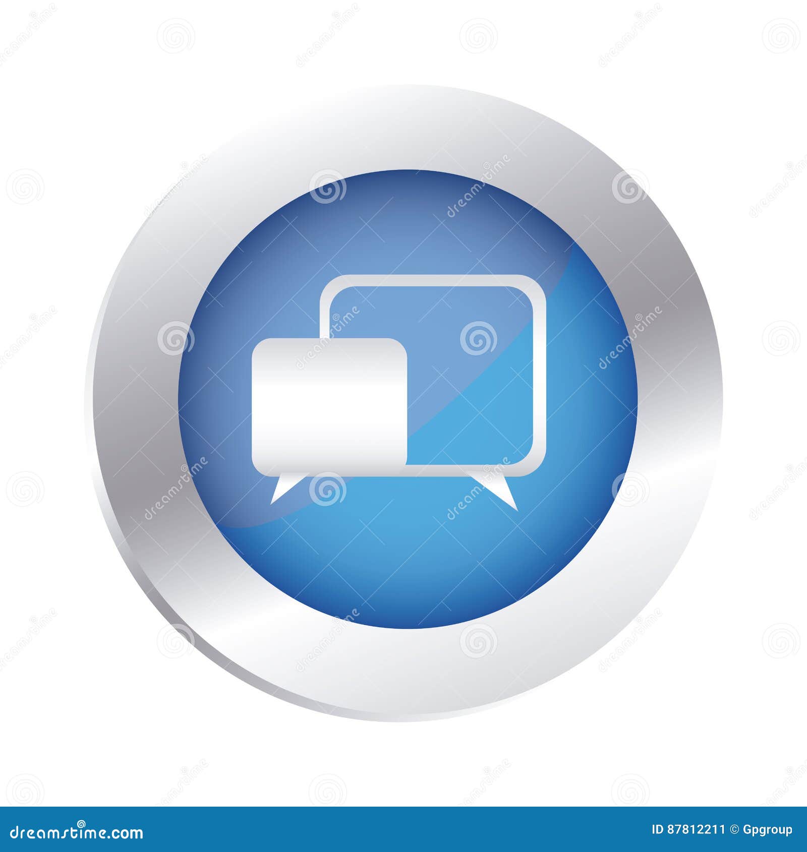 Color Circular Emblem with Speech Icon Stock Illustration ...