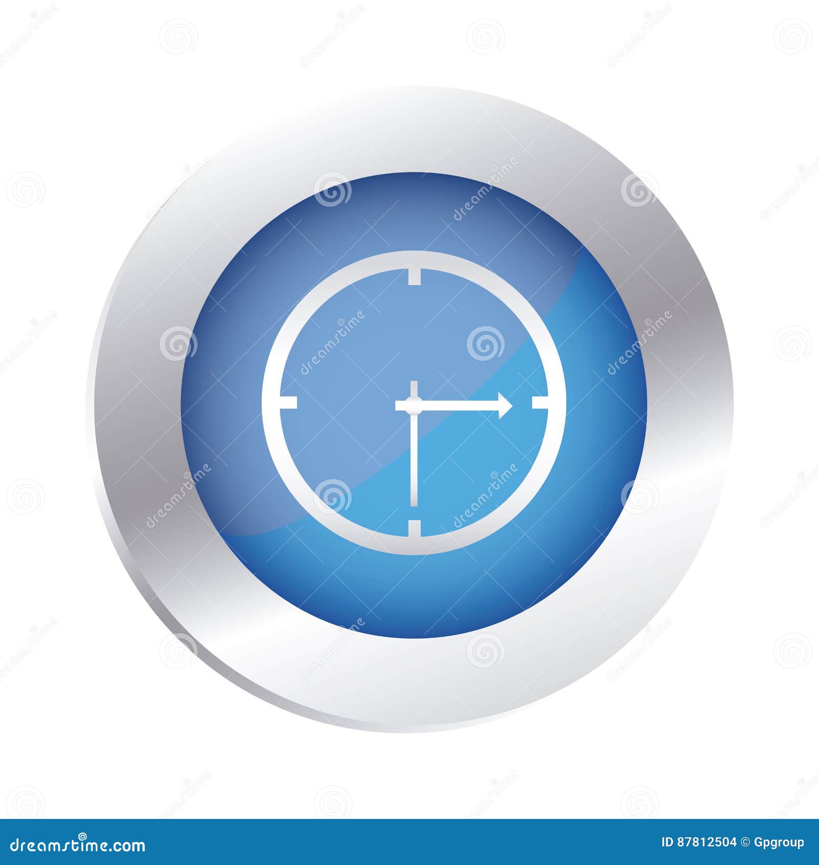 Color Circular Emblem with Wall Clock Icon Stock Illustration ...