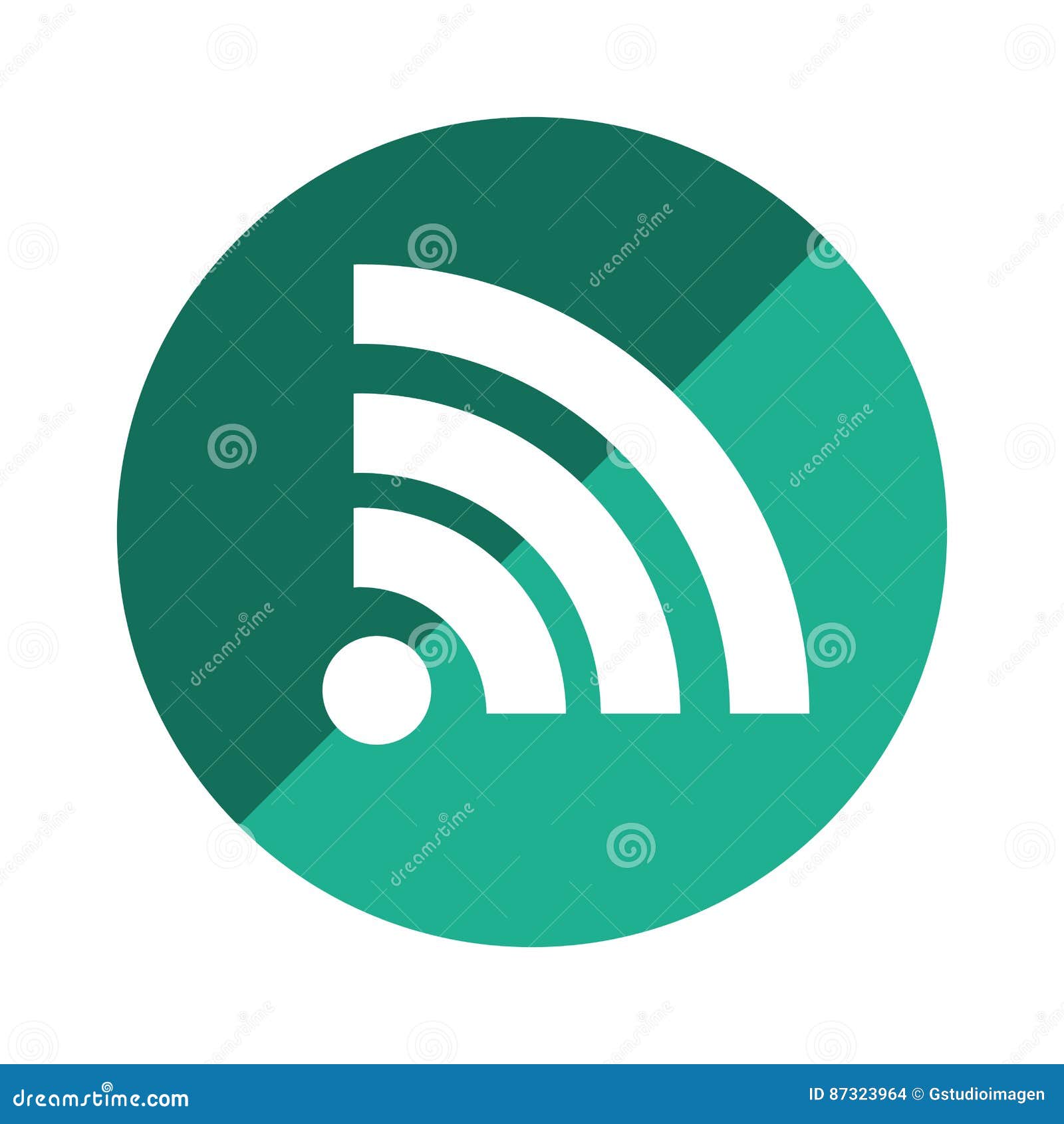 Color Circular Emblem with Wifi Icon Stock Vector - Illustration of ...